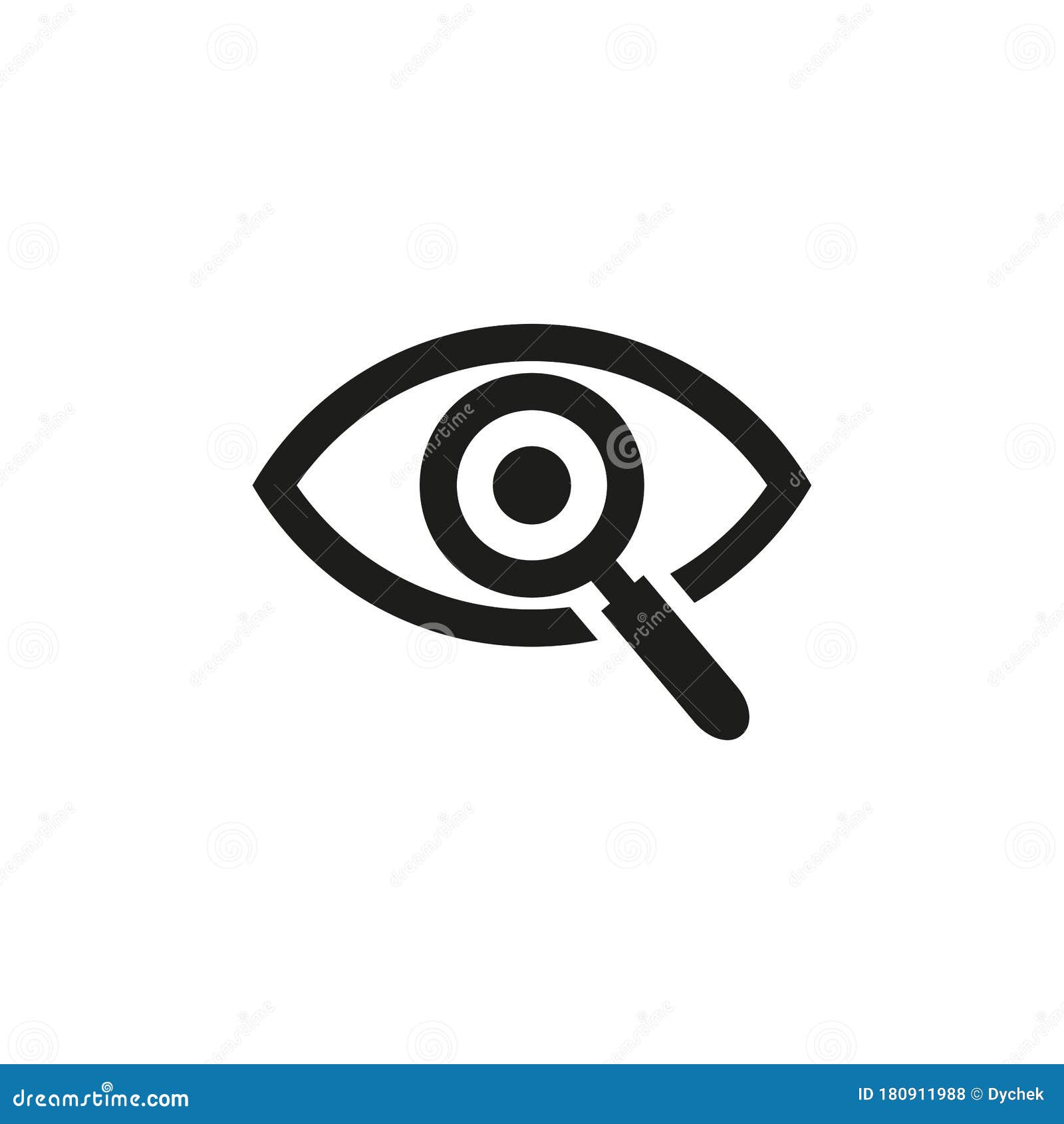 The Eye Icon with the Magnifying Glass. Simple Vector Illustration ...