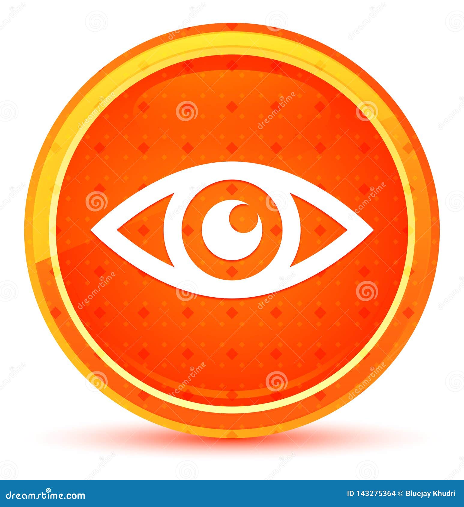 Eye Icon Natural Orange Round Button Stock Illustration - Illustration ...