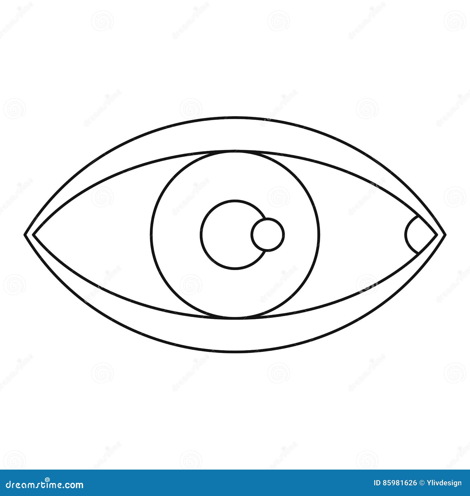Eye icon, outline style stock vector. Illustration of business - 85981626