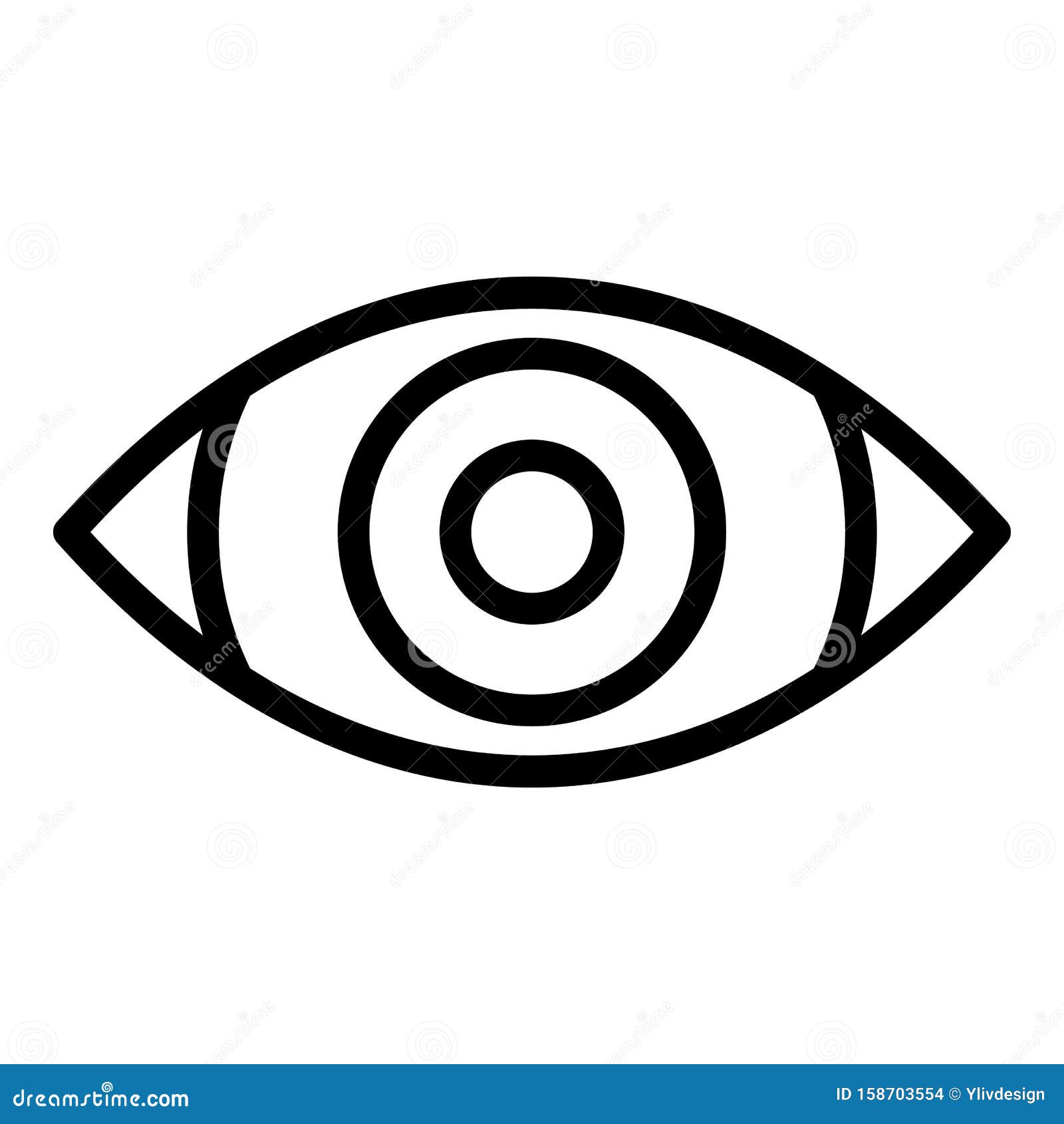 Eye icon, outline style stock vector. Illustration of isolated - 158703554