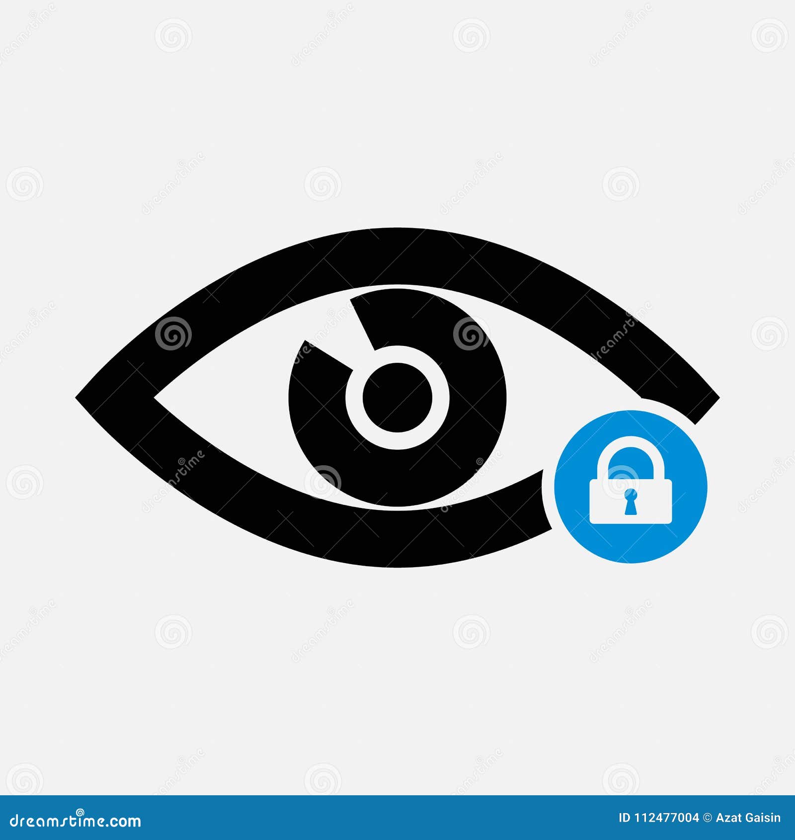 Eye Icon with Padlock Sign. Eye Icon and Security, Protection, Privacy ...