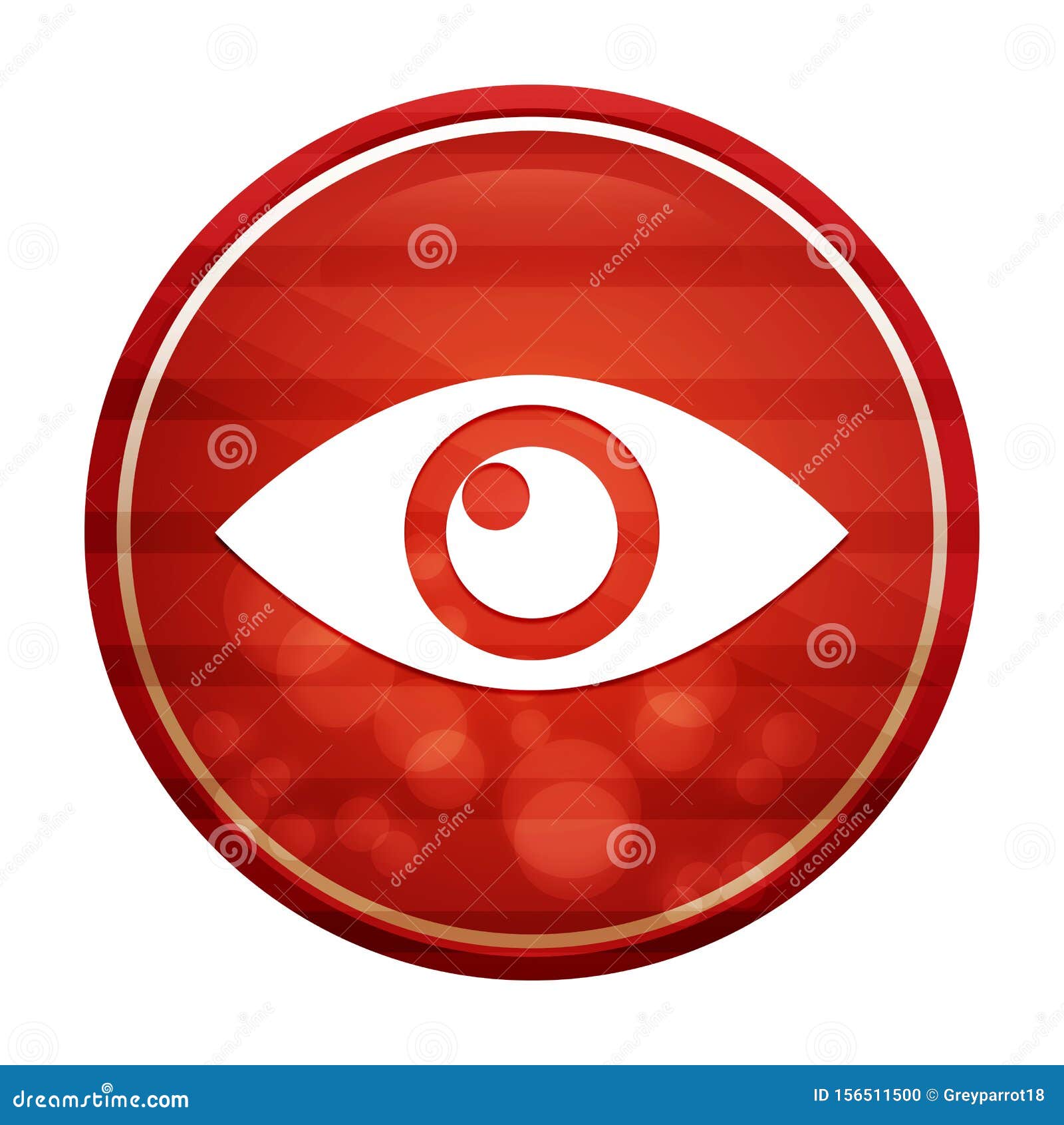 Eye Icon Realistic Diagonal Motion Red Round Button Illustration Stock ...