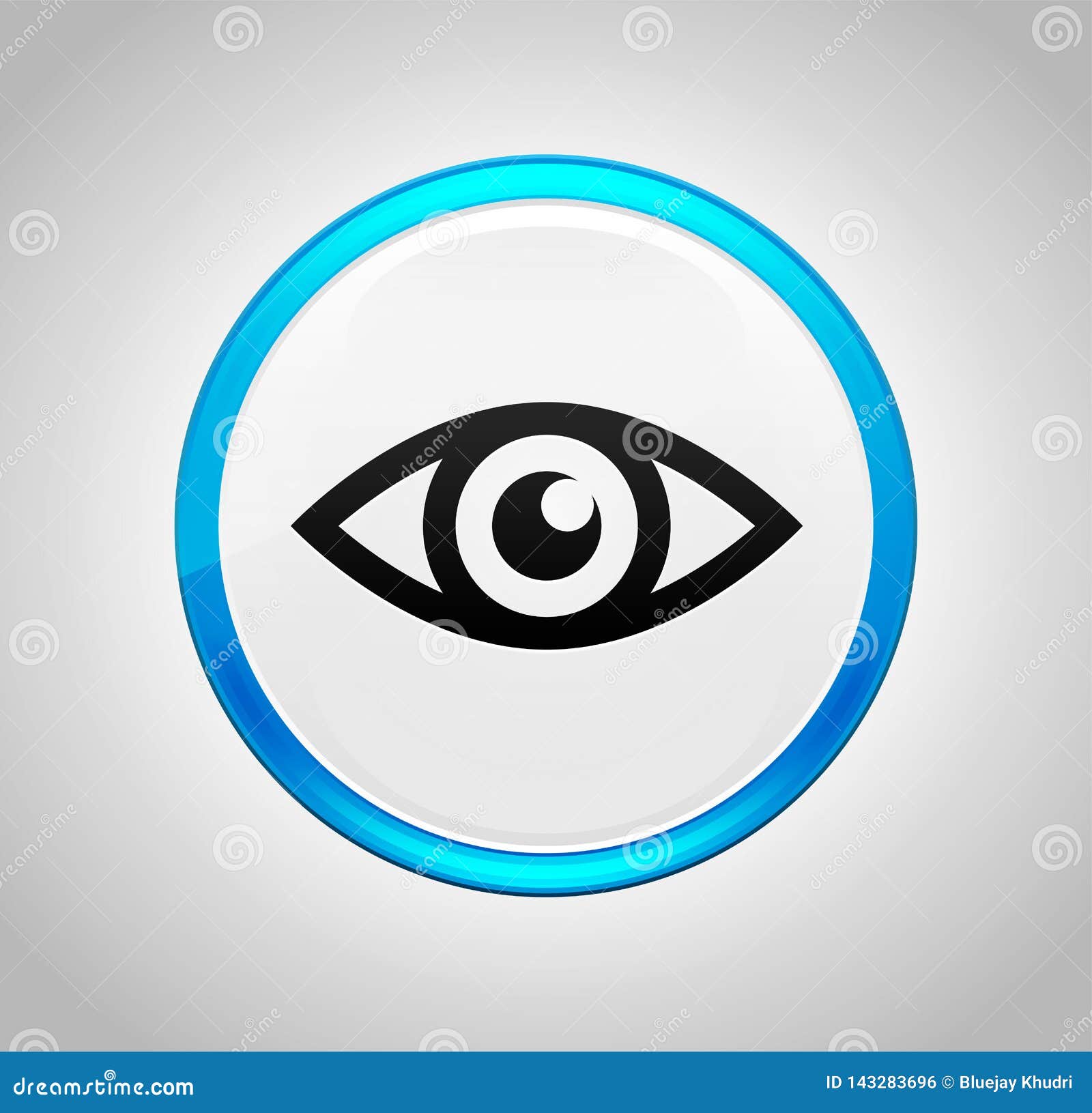 Eye Icon Round Blue Push Button Stock Illustration - Illustration of ...