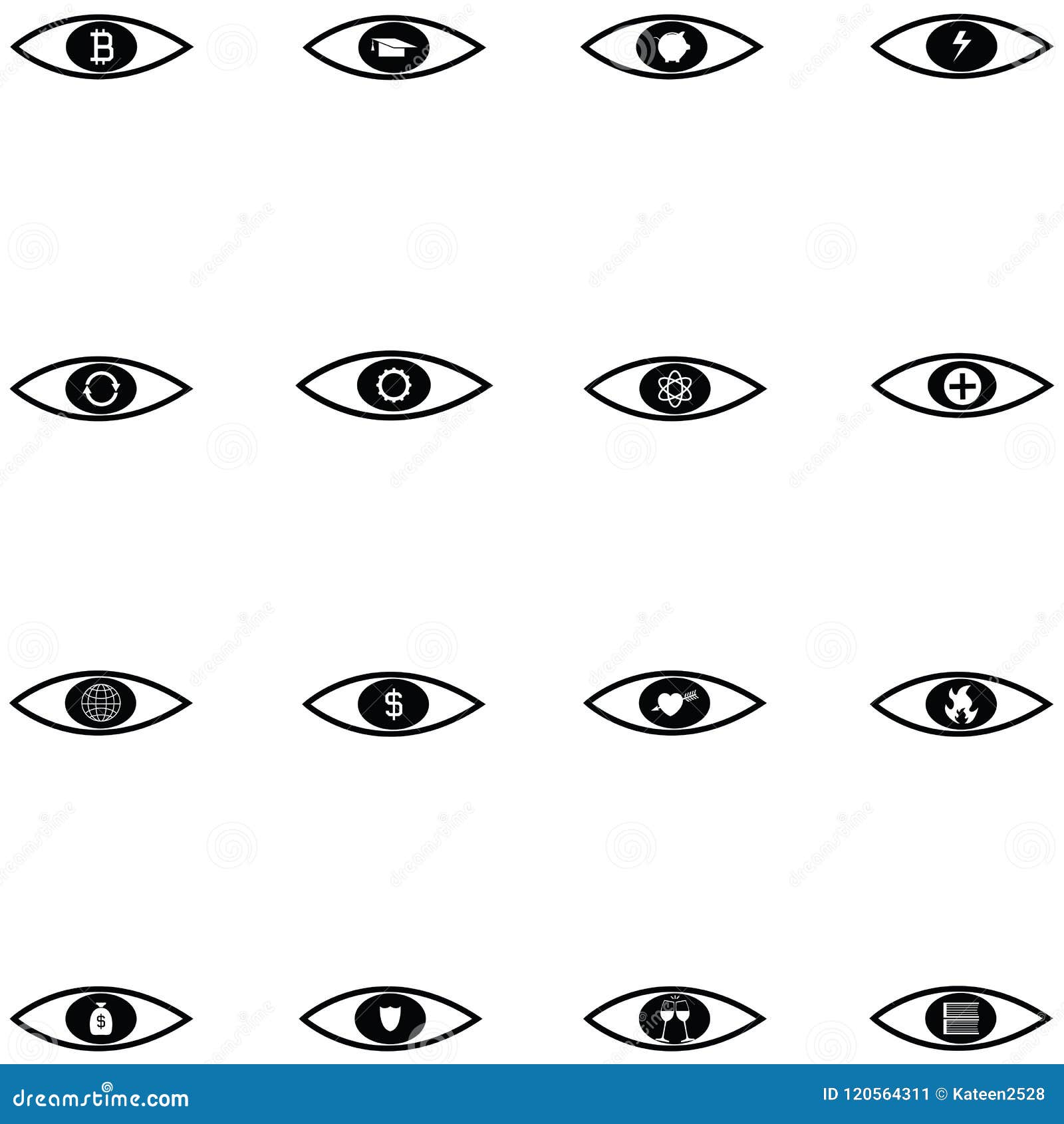 Eye icon set stock vector. Illustration of element, graphic - 120564311