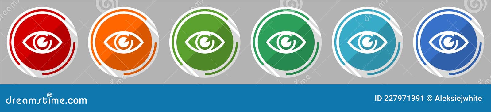 Eye Icon Set, Vector Illustration in 6 Colors Options for Webdesign and ...