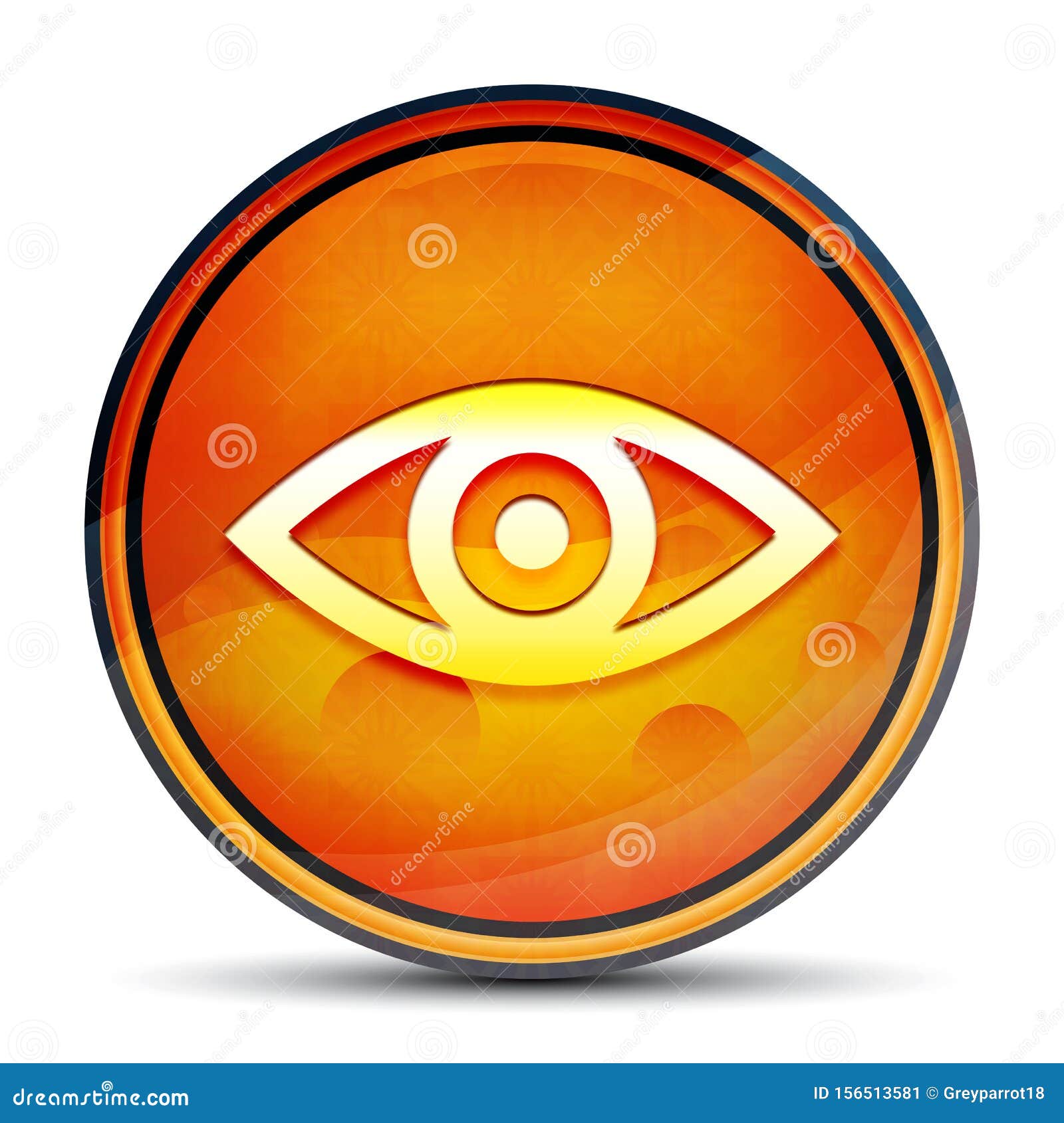Eye Icon Shiny Bright Orange Round Button Illustration Stock ...