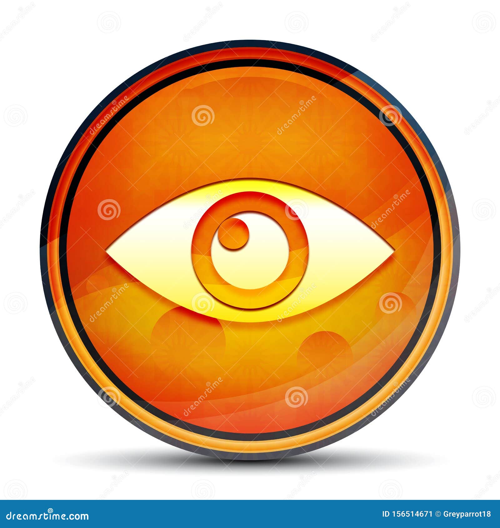 Eye Icon Shiny Bright Orange Round Button Illustration Stock ...