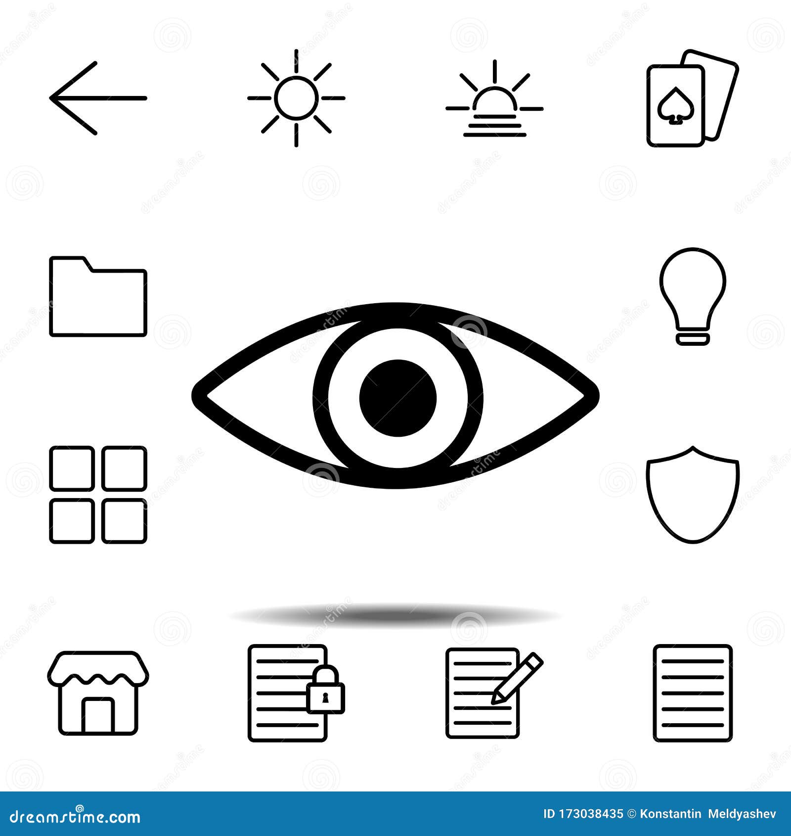 Eye Icon. Simple Thin Line, Outline Vector Element of Minimalistic, Web Icons Set for UI and UX ...