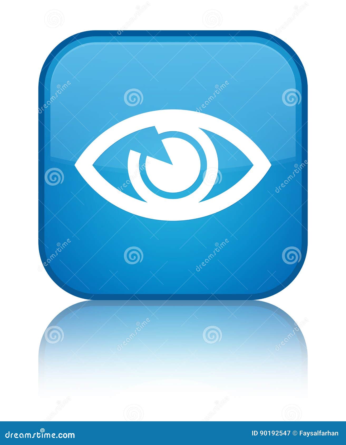 Eye Icon Special Cyan Blue Square Button Stock Illustration ...