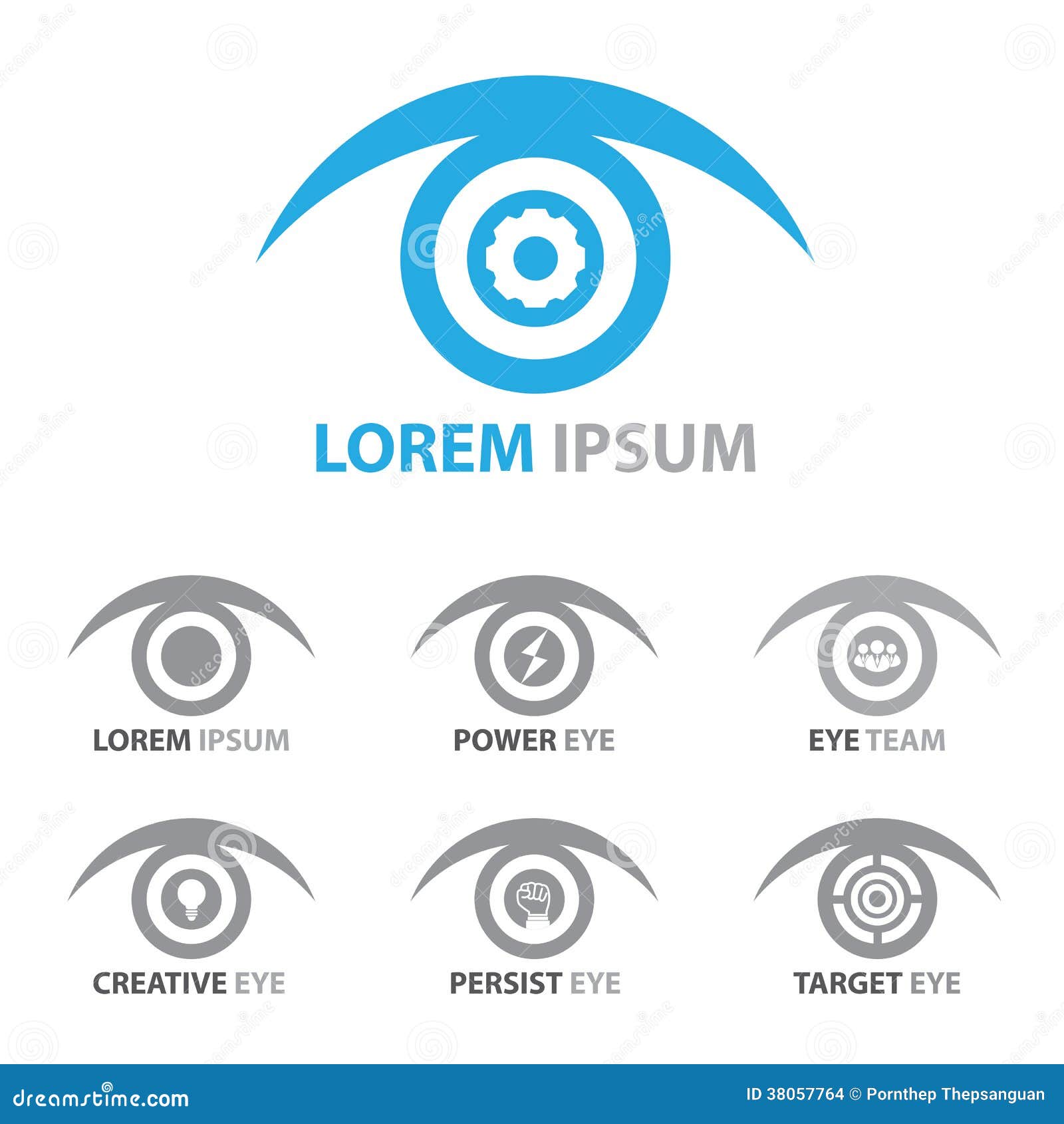 Eye icon symbol set stock vector. Illustration of gear - 38057764