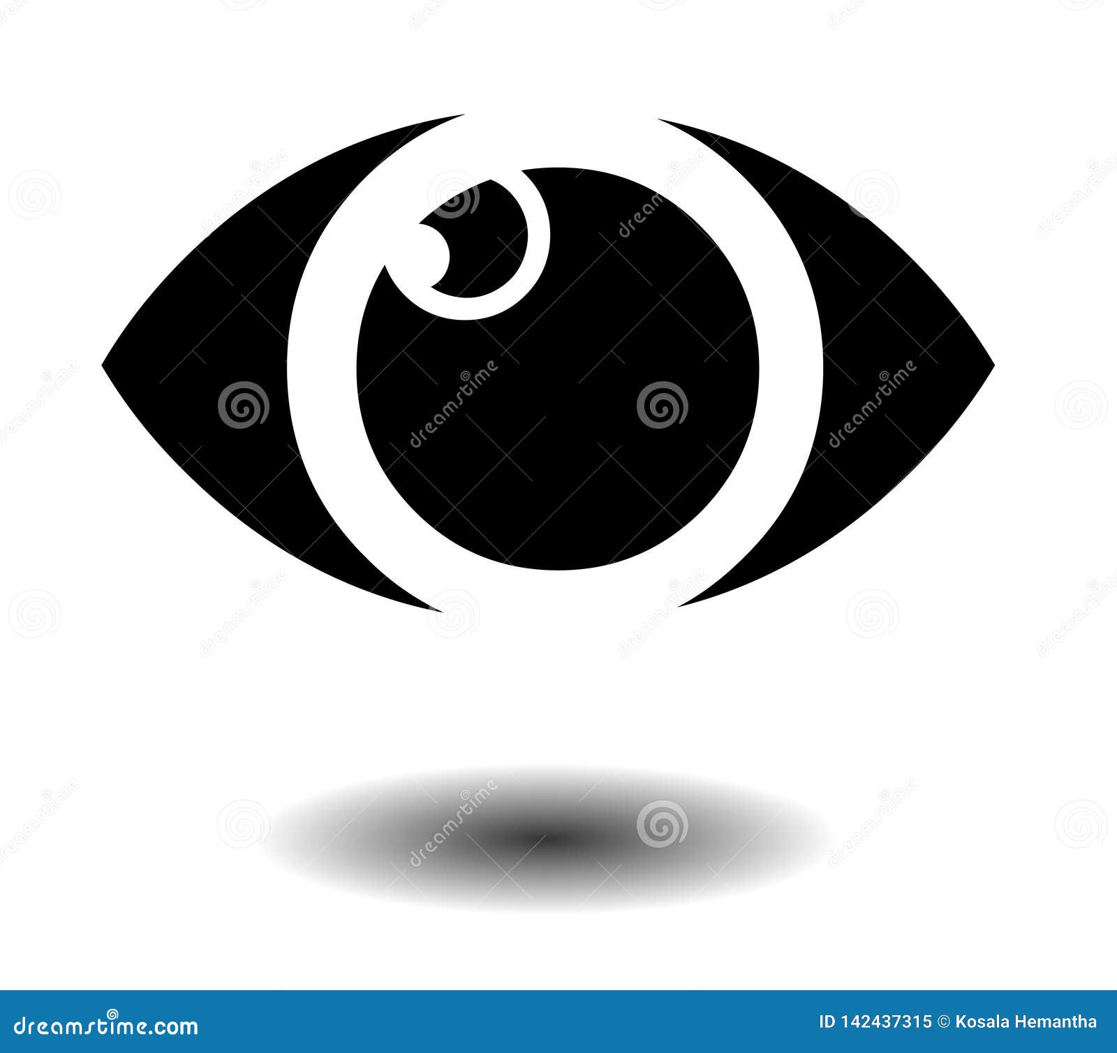 Eye Icon Symbol Vector Illustrations Color Blue Web Stock Illustration ...