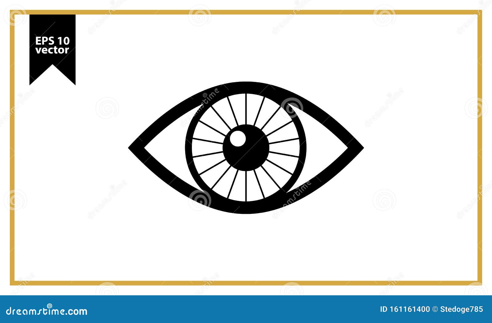 Eye Icon Isolated Black and White Vector Flat Design for Web or ...