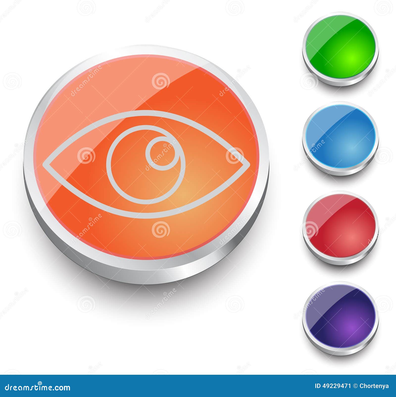 Eye Icon - Vector. Round Button Collection. Stock Vector - Illustration ...