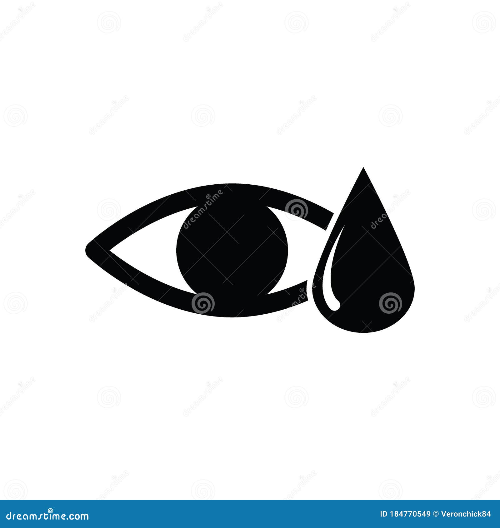 Eye icon with water drop stock vector. Illustration of icon - 184770549