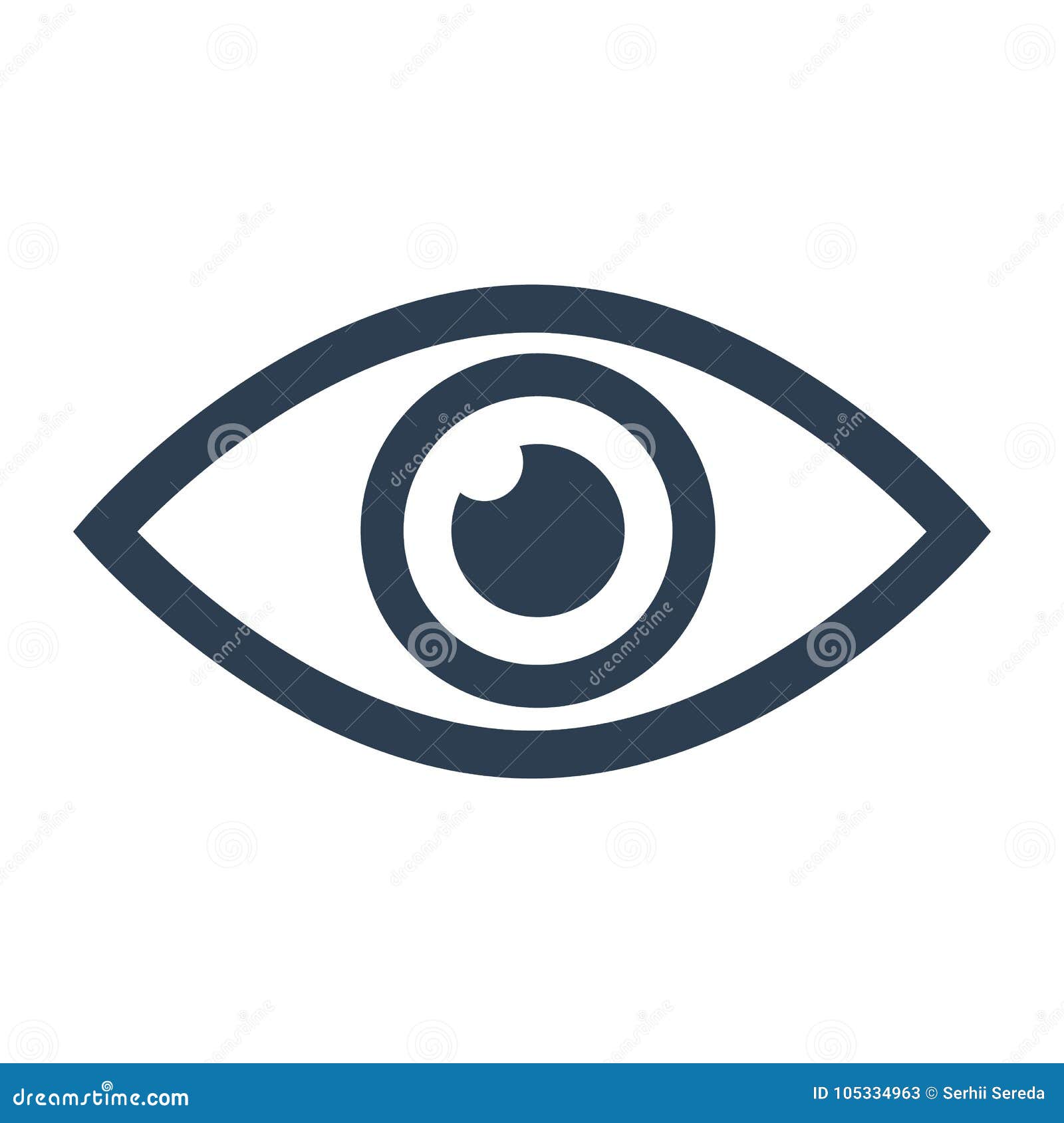 Eye Icon on White Background. Stock Illustration - Illustration of ...