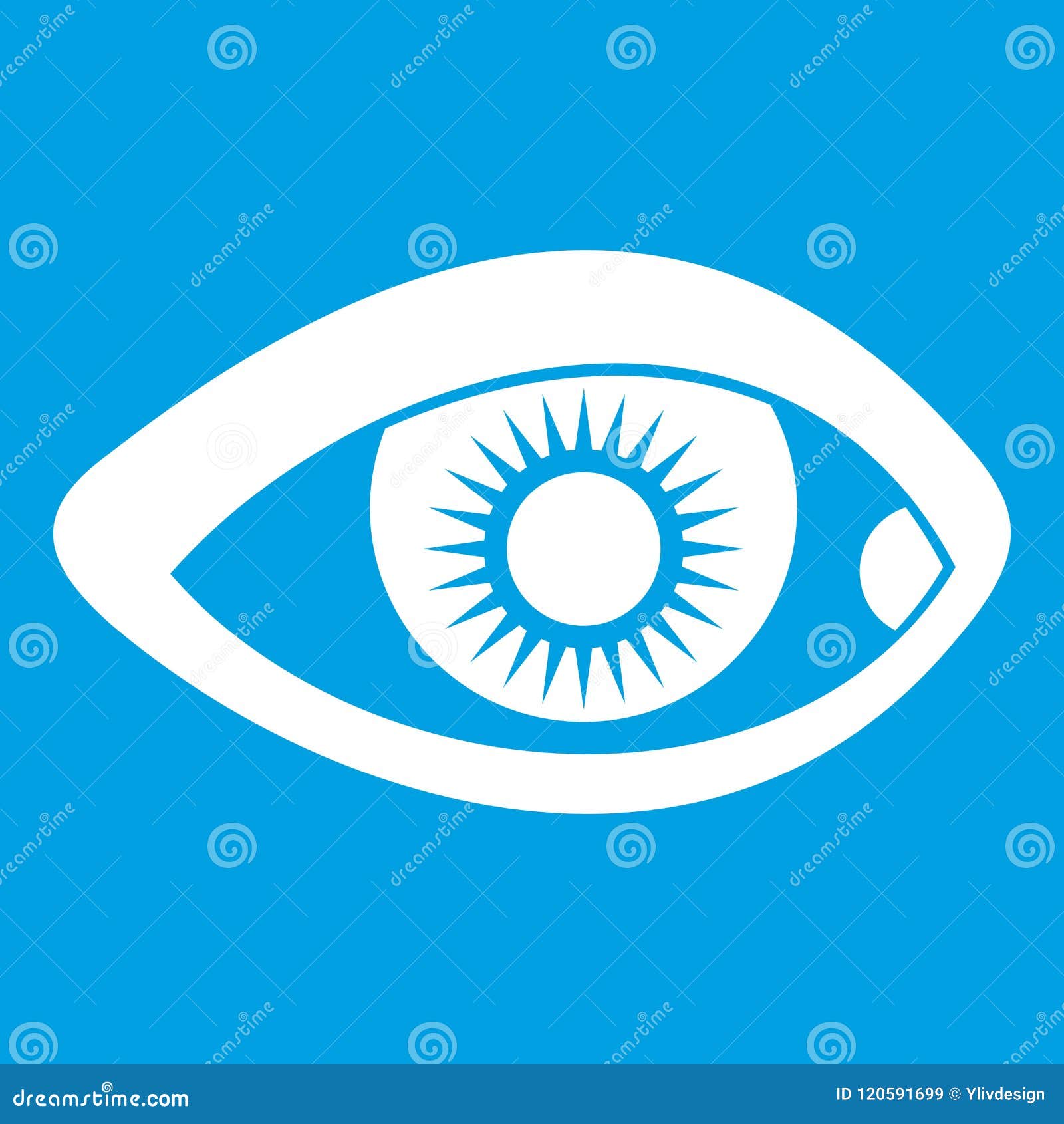 Eye icon white stock vector. Illustration of male, beautiful - 120591699