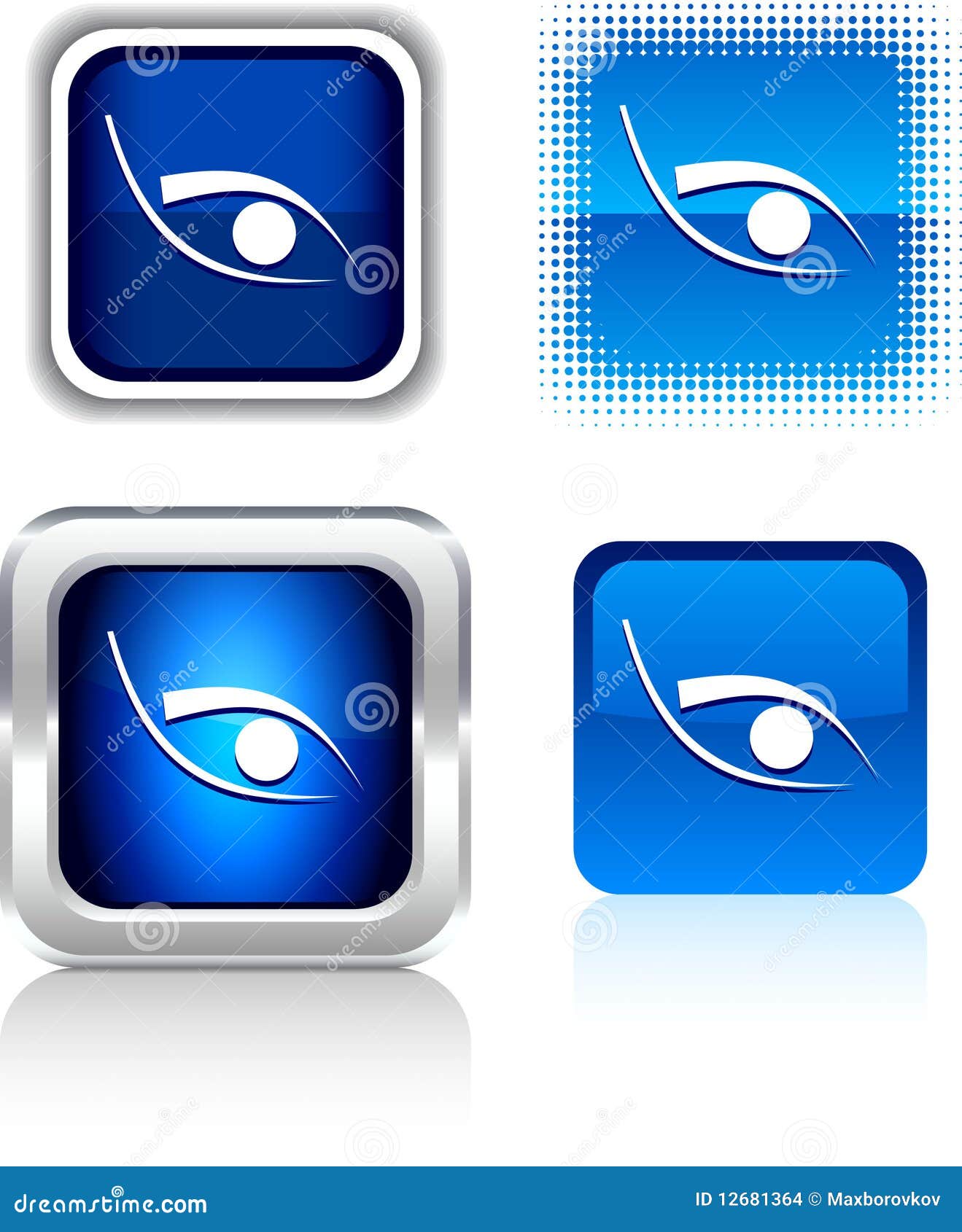 Eye icons. stock vector. Illustration of shadow, square - 12681364