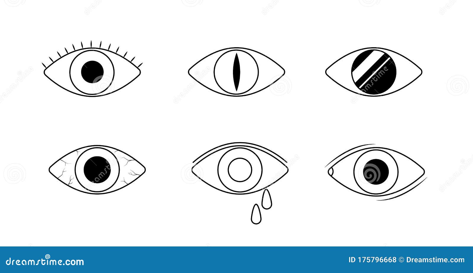 Eye Icons. Human Eyes, Vision and View Signs Stock Vector ...
