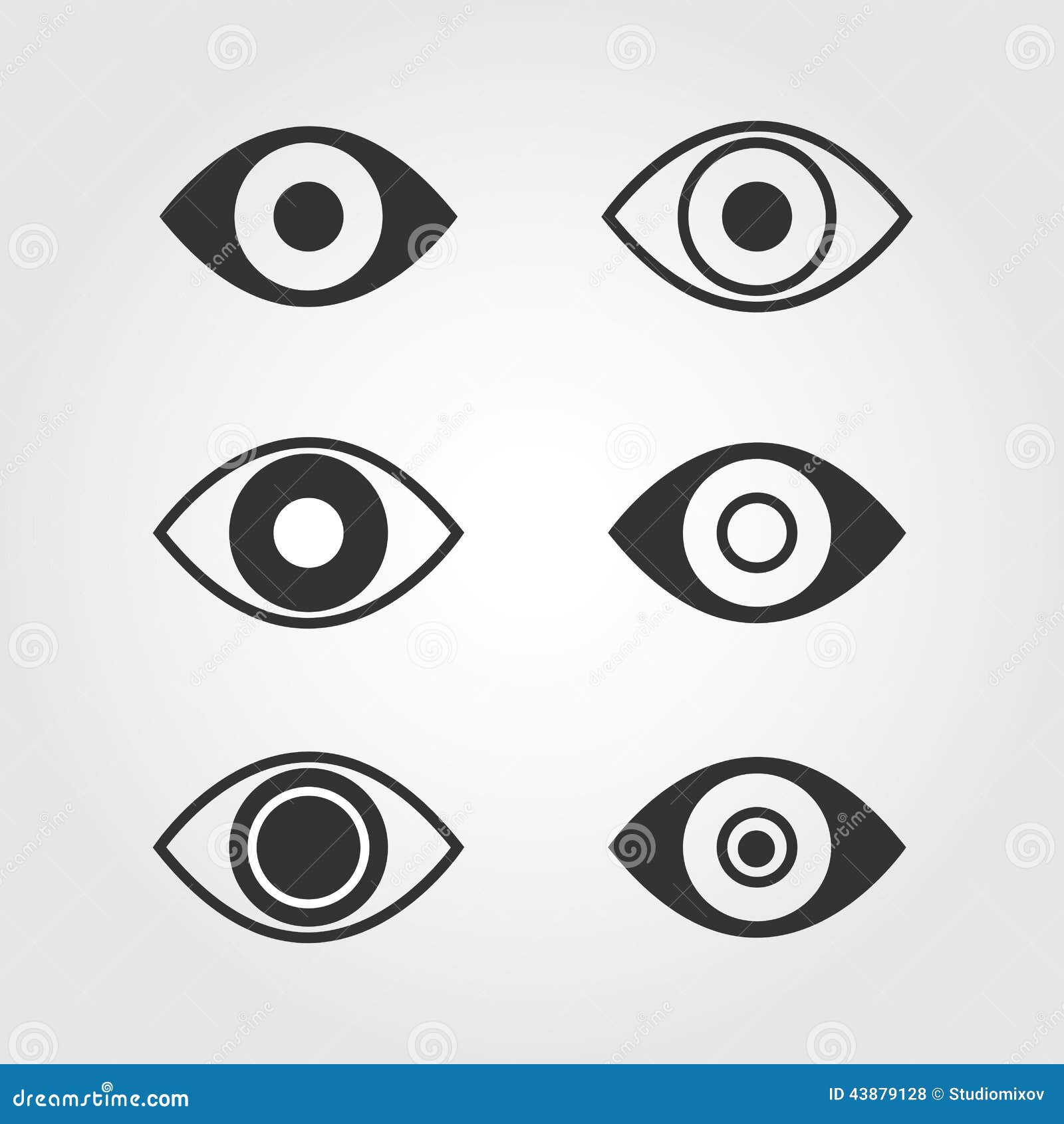 Eye icons set, flat design stock vector. Illustration of lens - 43879128