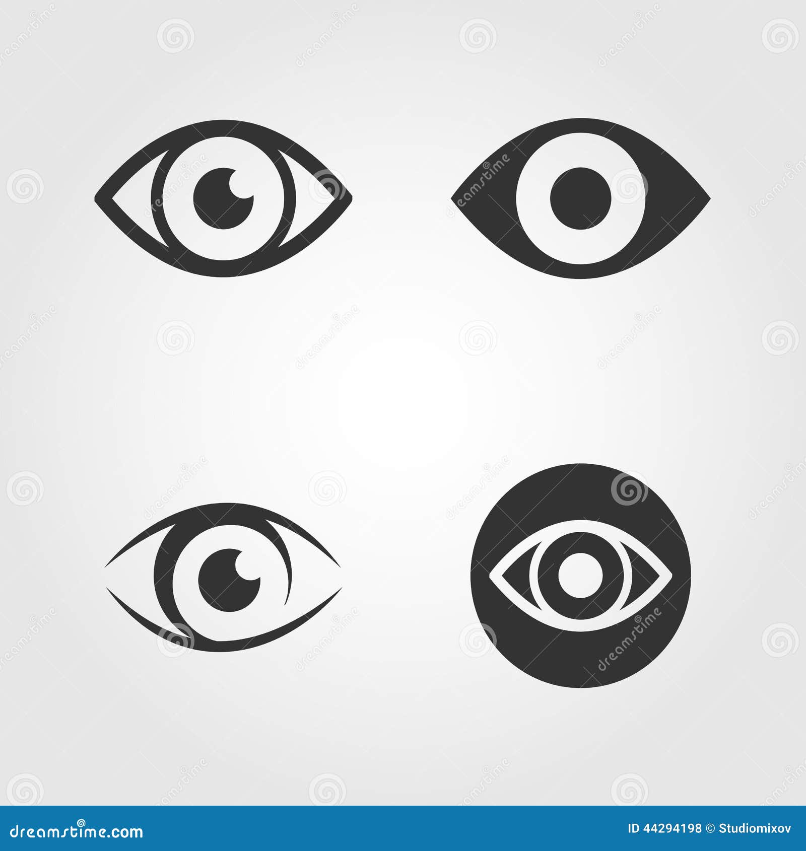 Eye Icons Set, Flat Design Stock Vector - Image: 44294198