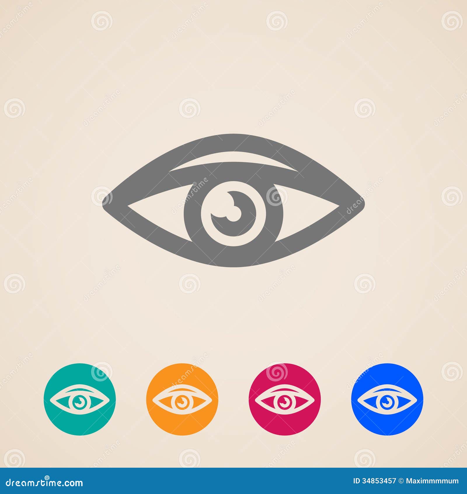 Eye icons stock vector. Illustration of eyeball, clip - 34853457