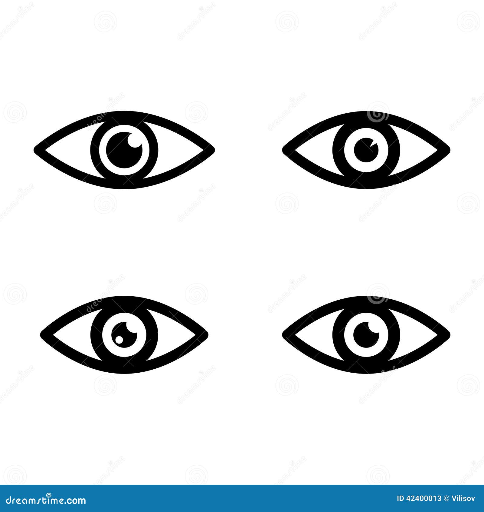 Eye icons stock vector. Illustration of emblem, simple - 42400013