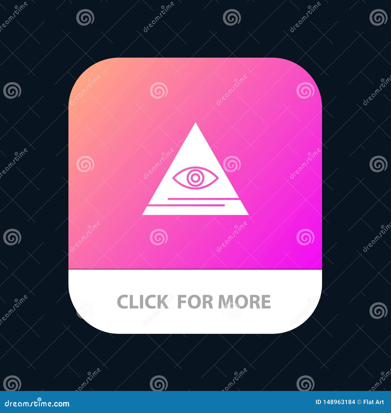 Eye, Illuminati, Pyramid, Triangle Mobile App Button. Android and IOS ...