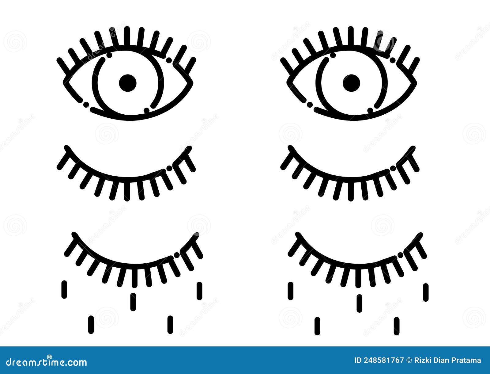 Eye Illustration in Dotted Line Style Stock Vector - Illustration of ...