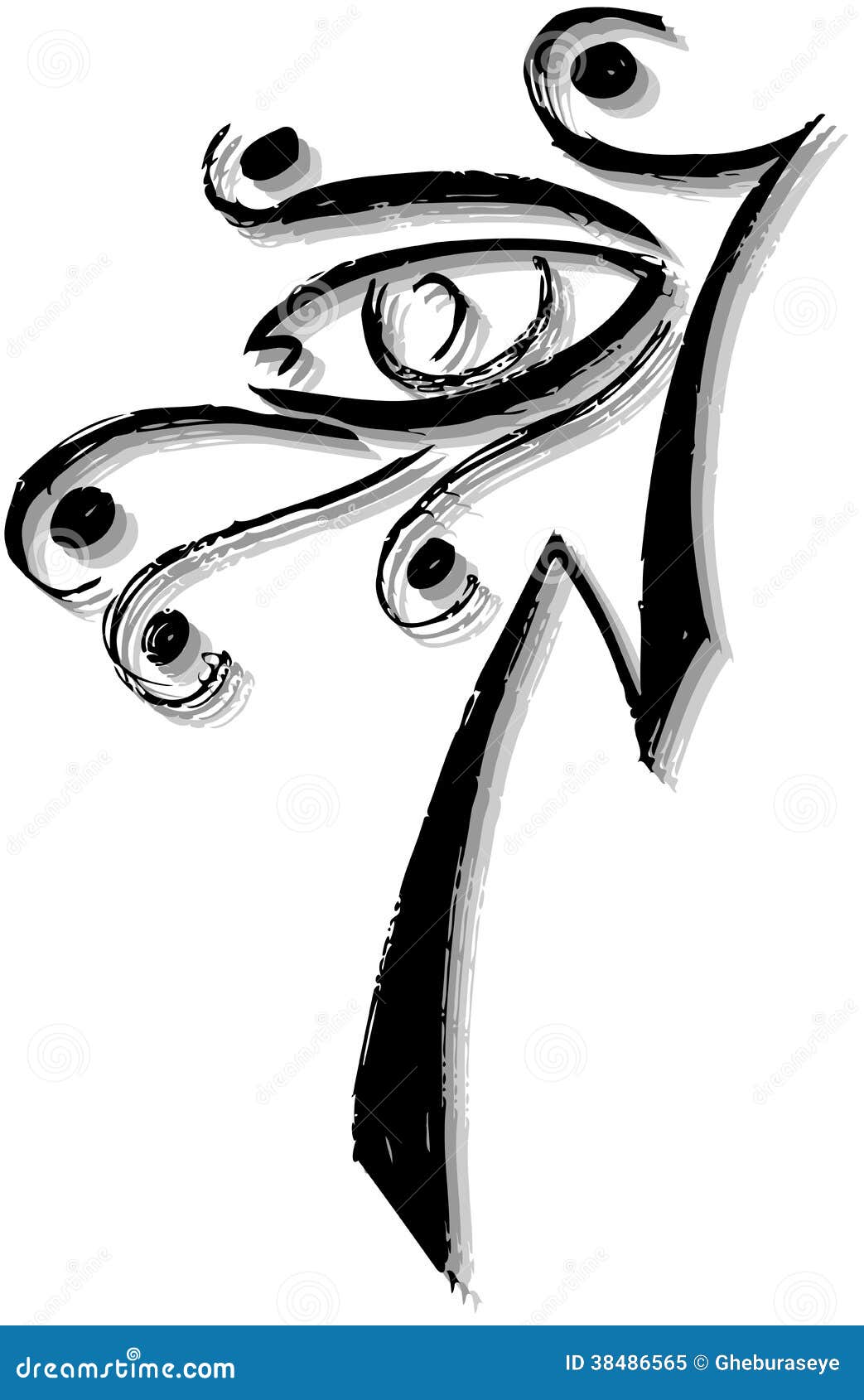 Stylized Eye with Decorations Isolated Stock Vector - Illustration of ...