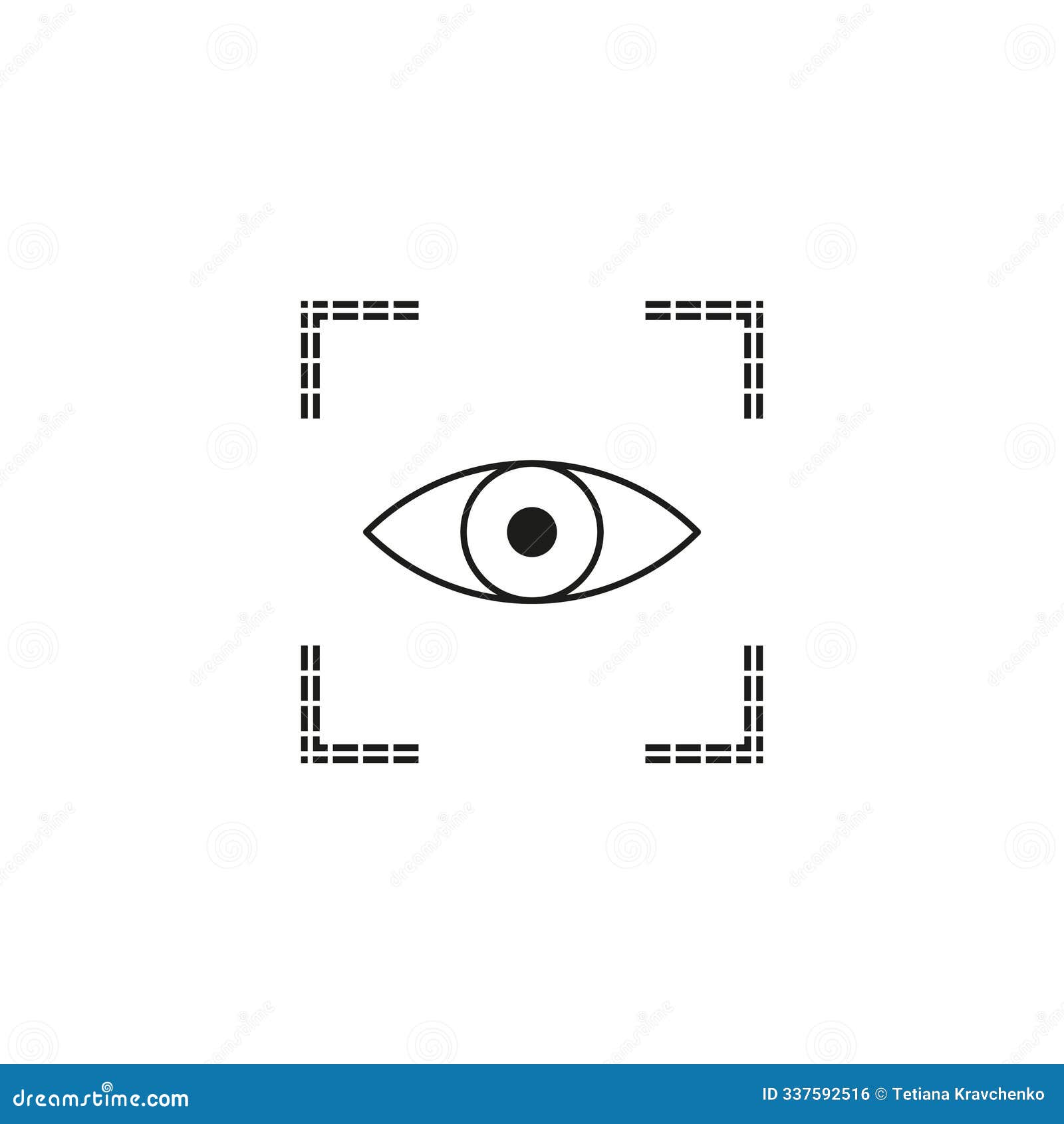 Eye Inside Focus Frame Icon. Vision Tracking Symbol. Minimalist ...