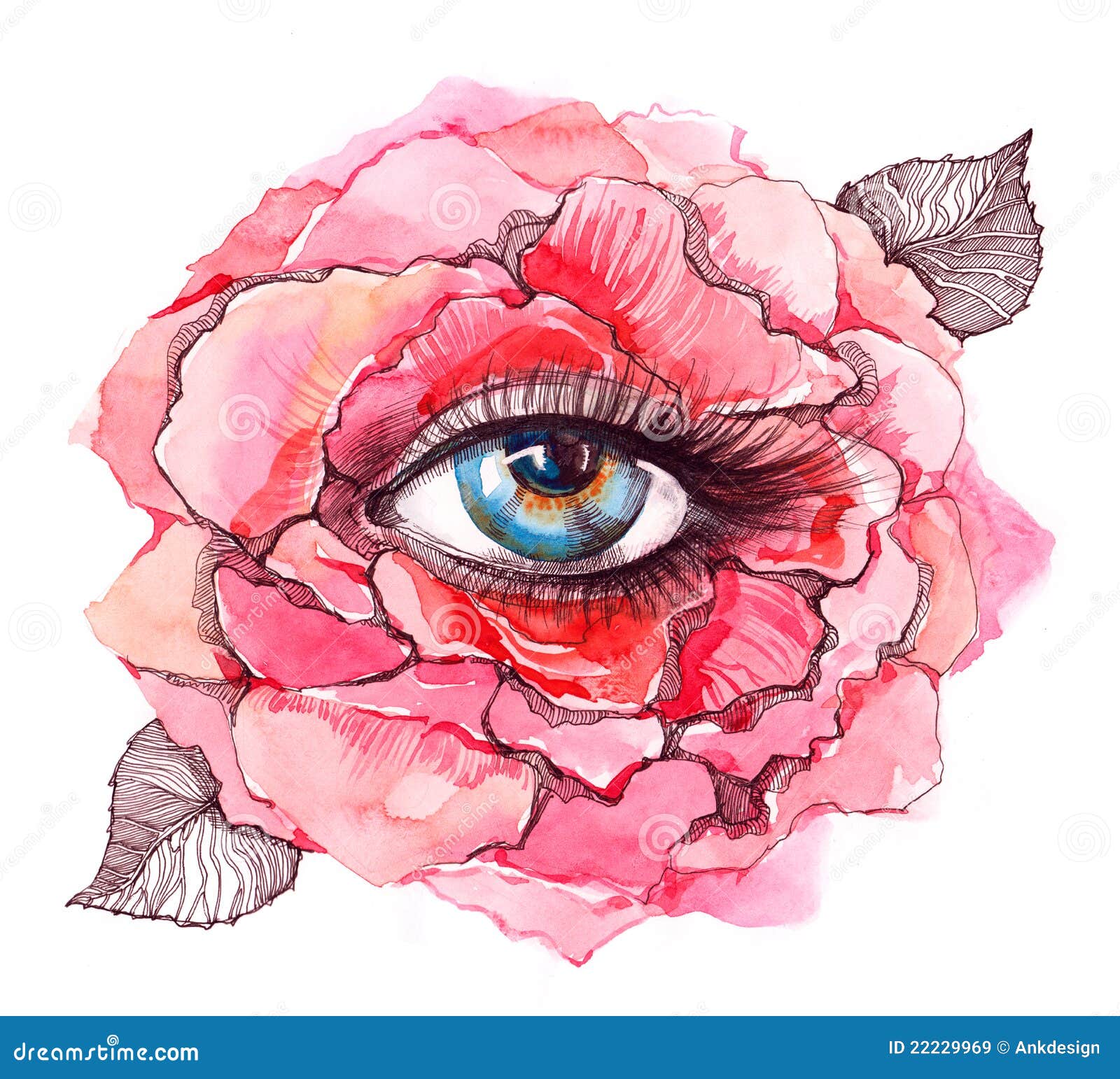Eye Inside Rose Royalty Free Stock Images - Image: 22229969