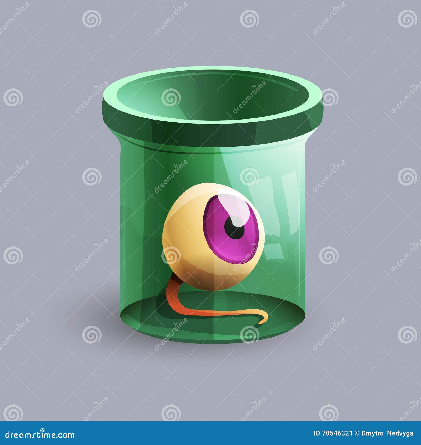 Eye in the jar. stock vector. Illustration of element - 70546321