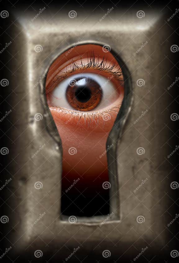 Eye in keyhole stock photo. Image of concepts, burglar - 11865634