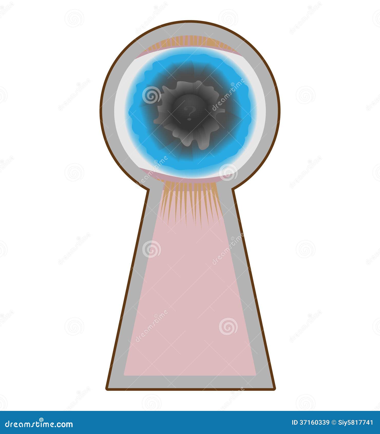 Eye in keyhole stock vector. Illustration of color, interest - 37160339
