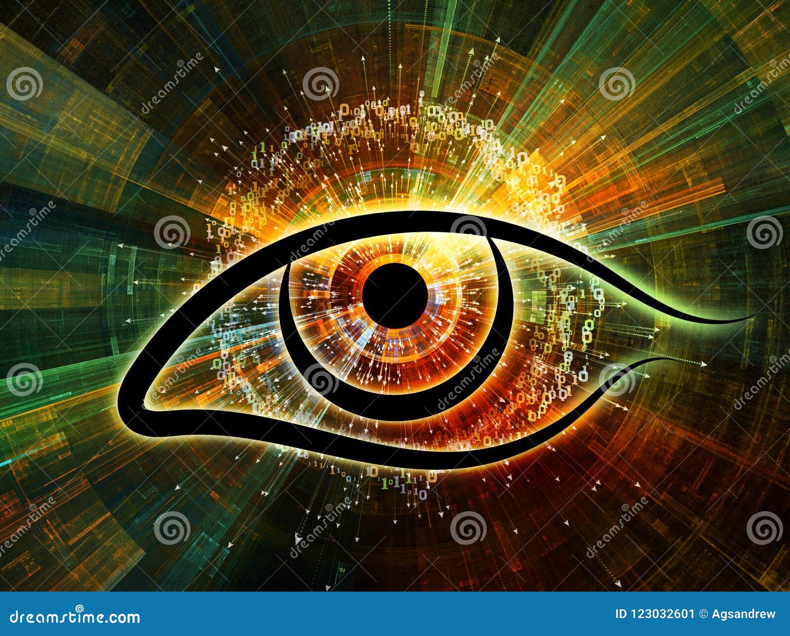 Virtual Visual Information stock illustration. Illustration of code ...