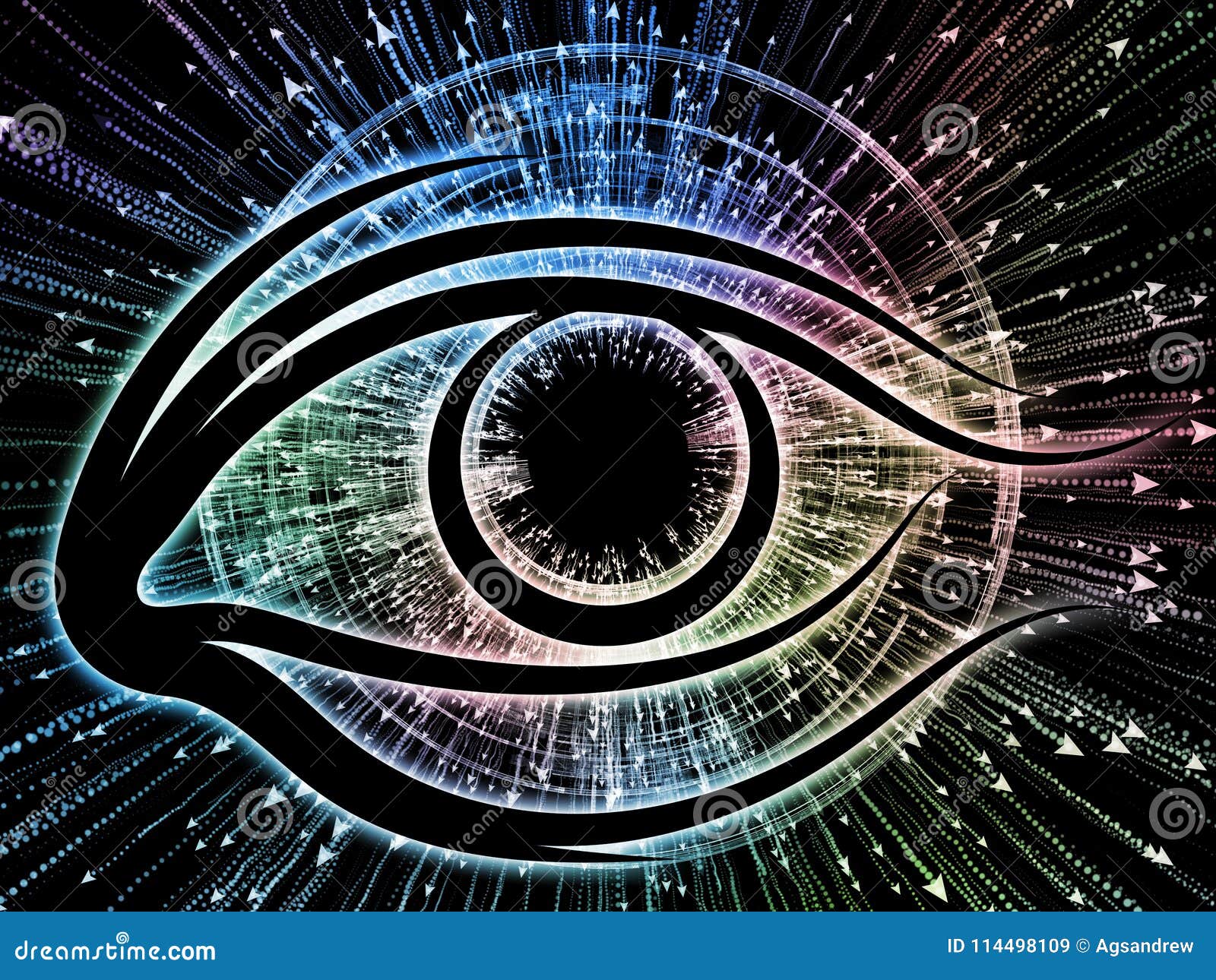 Paths of Visual Information Stock Illustration - Illustration of shape ...