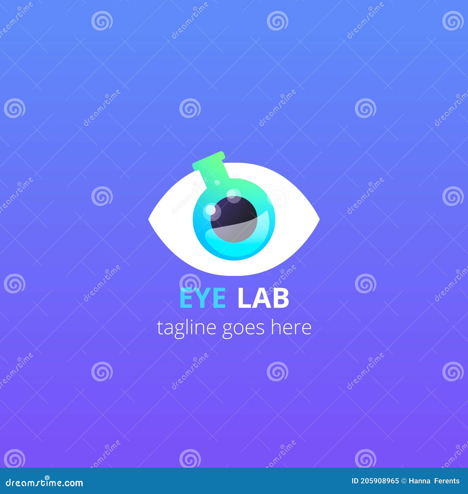 Eye Lab Logo on Violet Background. Vector Design Template. Stock Vector ...