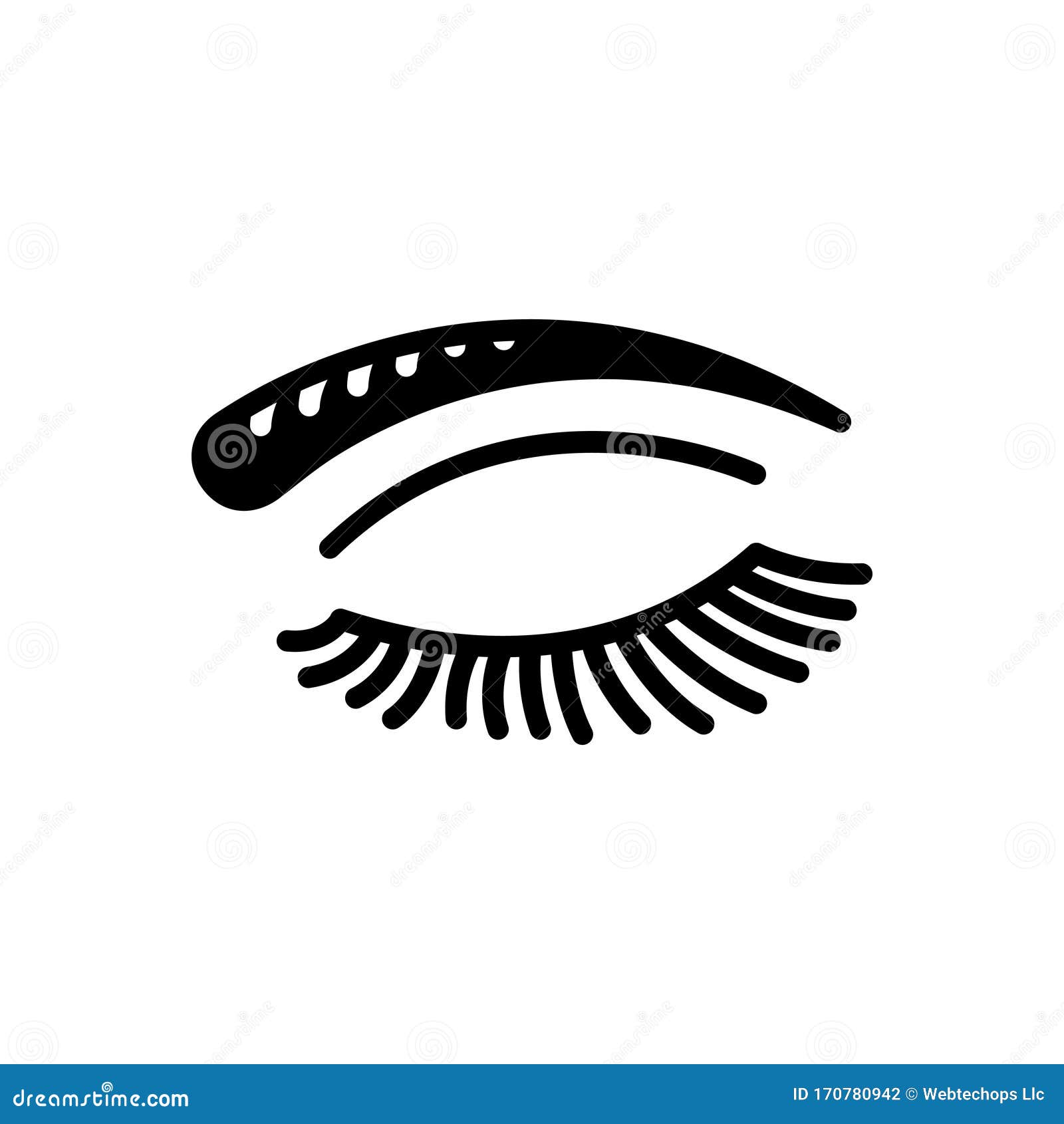 Black Solid Icon for Eye Lashes Brow, Beautiful and Makeup Stock Vector ...