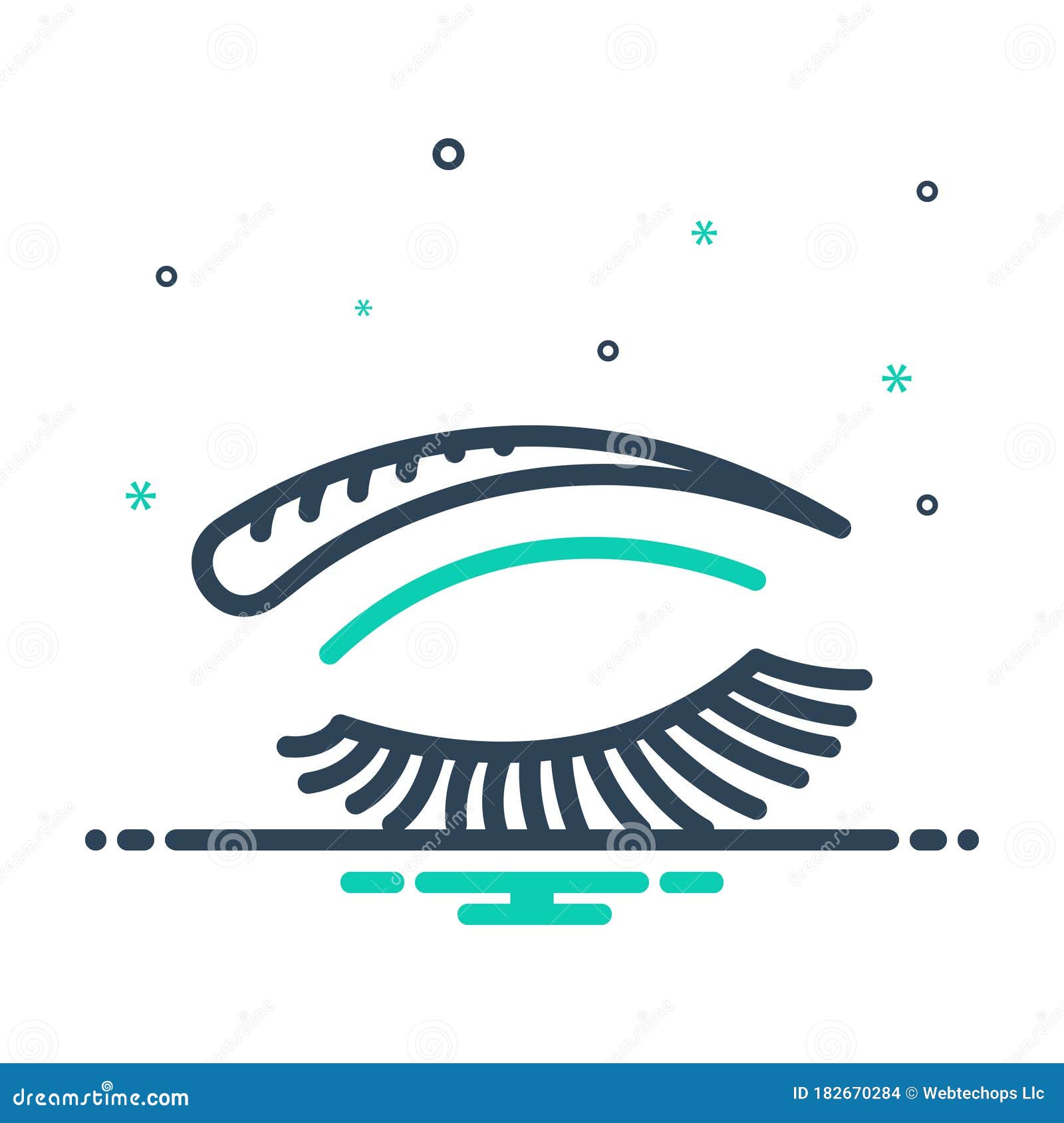 Mix Icon for Eye Lashes Brow, Beautiful and Makeup Stock Vector ...
