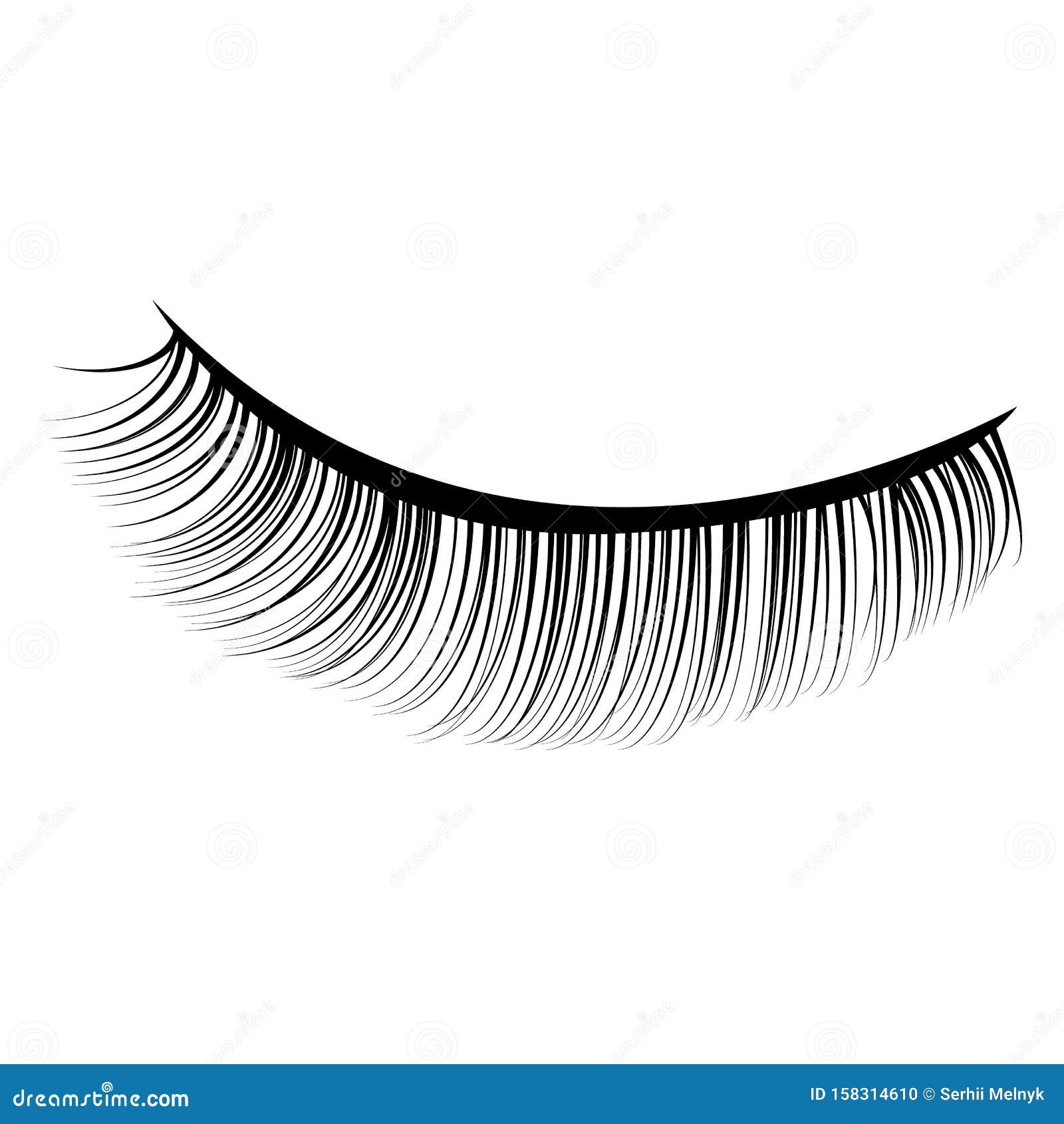 Eye lashes vector icon. stock vector. Illustration of cartoon - 158314610