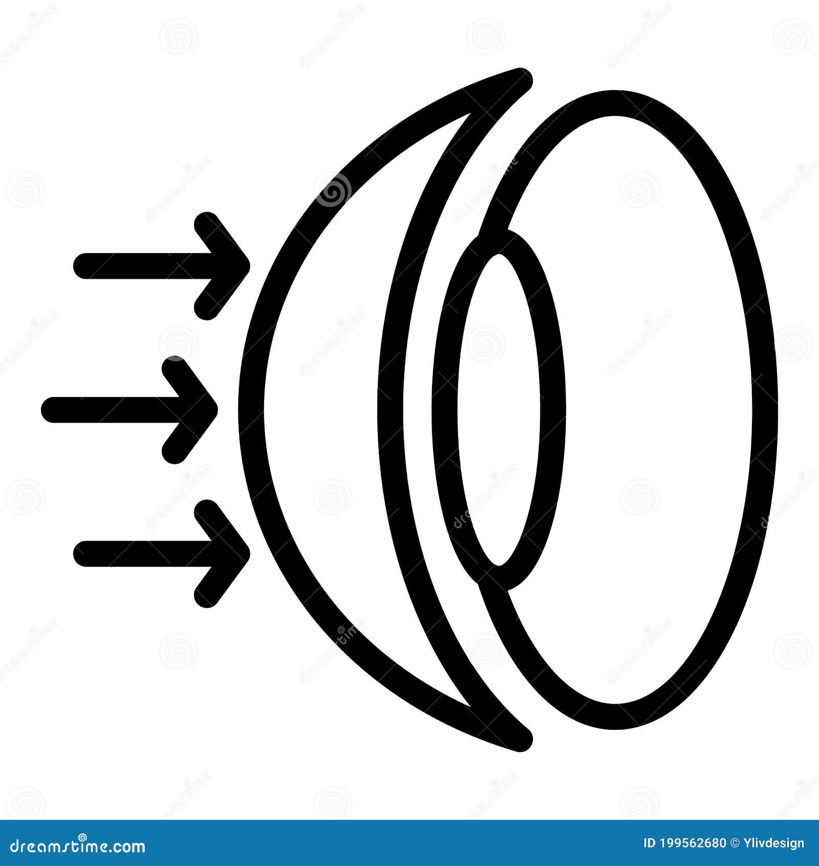 Eye Lens Icon, Outline Style Stock Vector - Illustration of healthcare ...