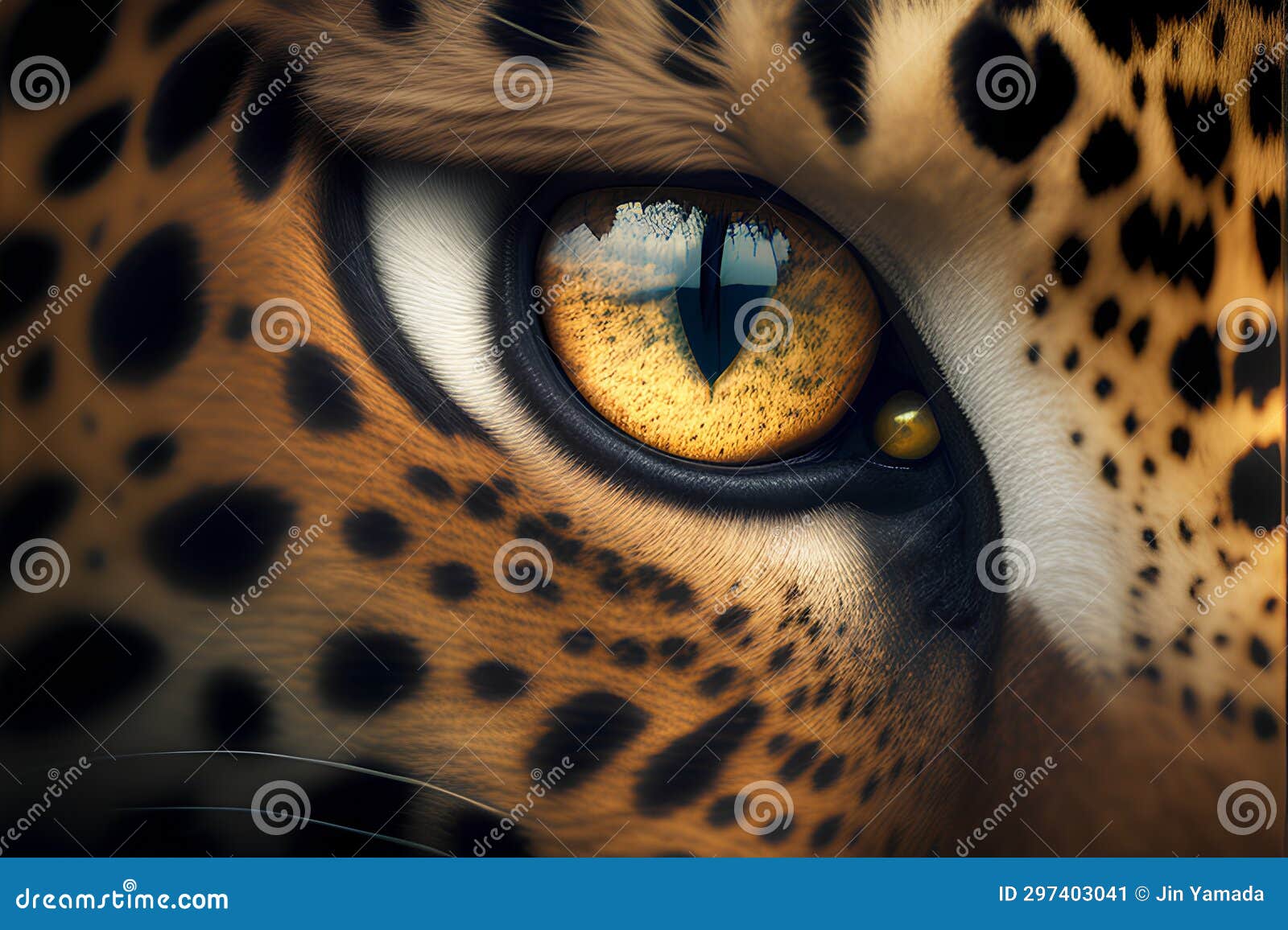 Eye of a Leopard. Close-up. Vector Illustration Stock Illustration ...