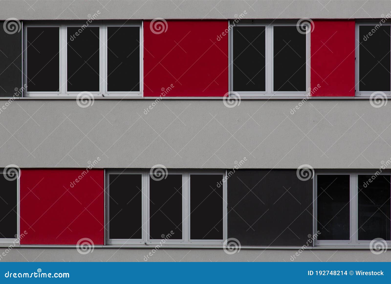 Eye-level Shot of a Colorful Facade of a Building with Windows Stock ...