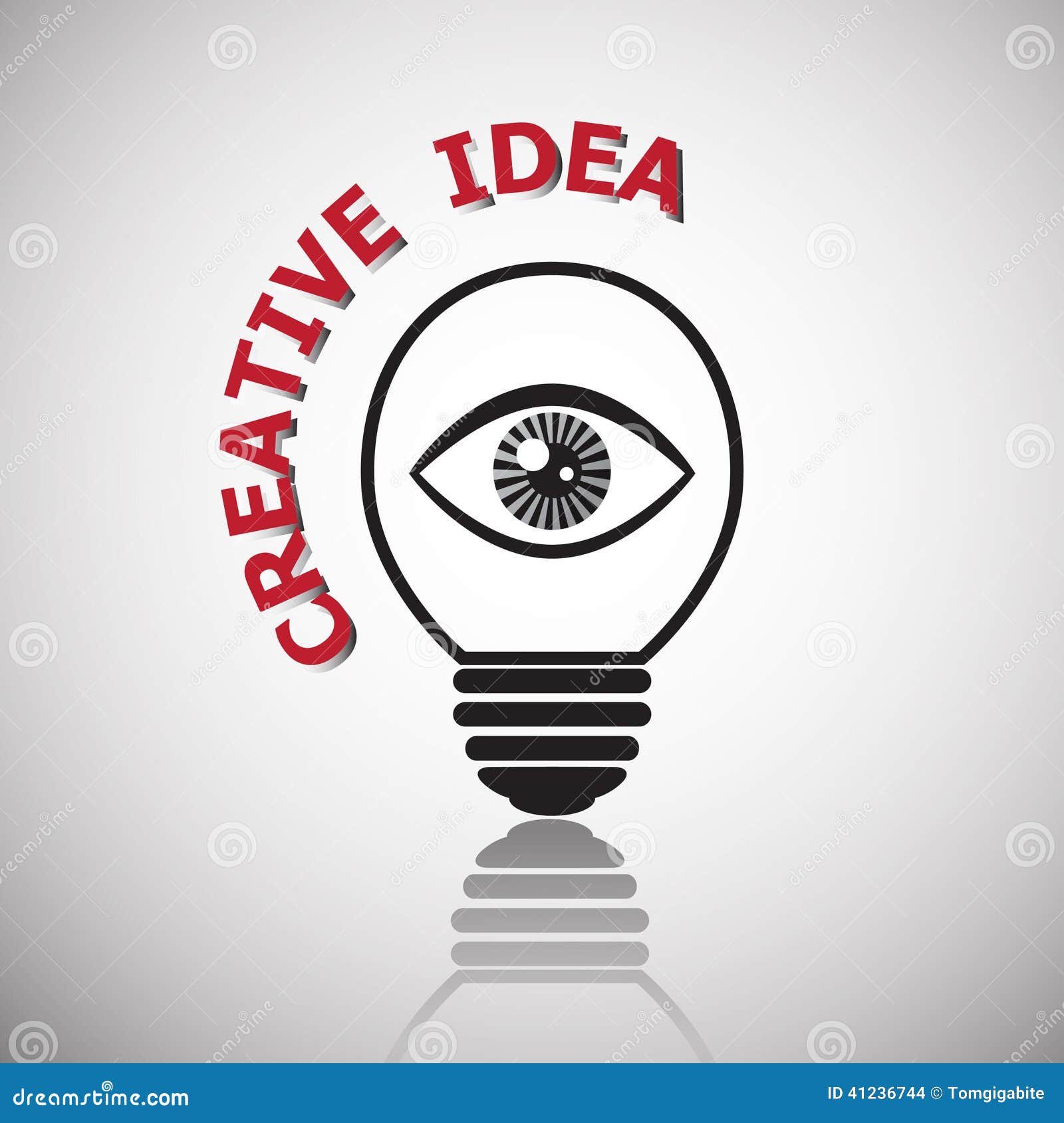 Eye with light bulb stock vector. Illustration of innovation - 41236744