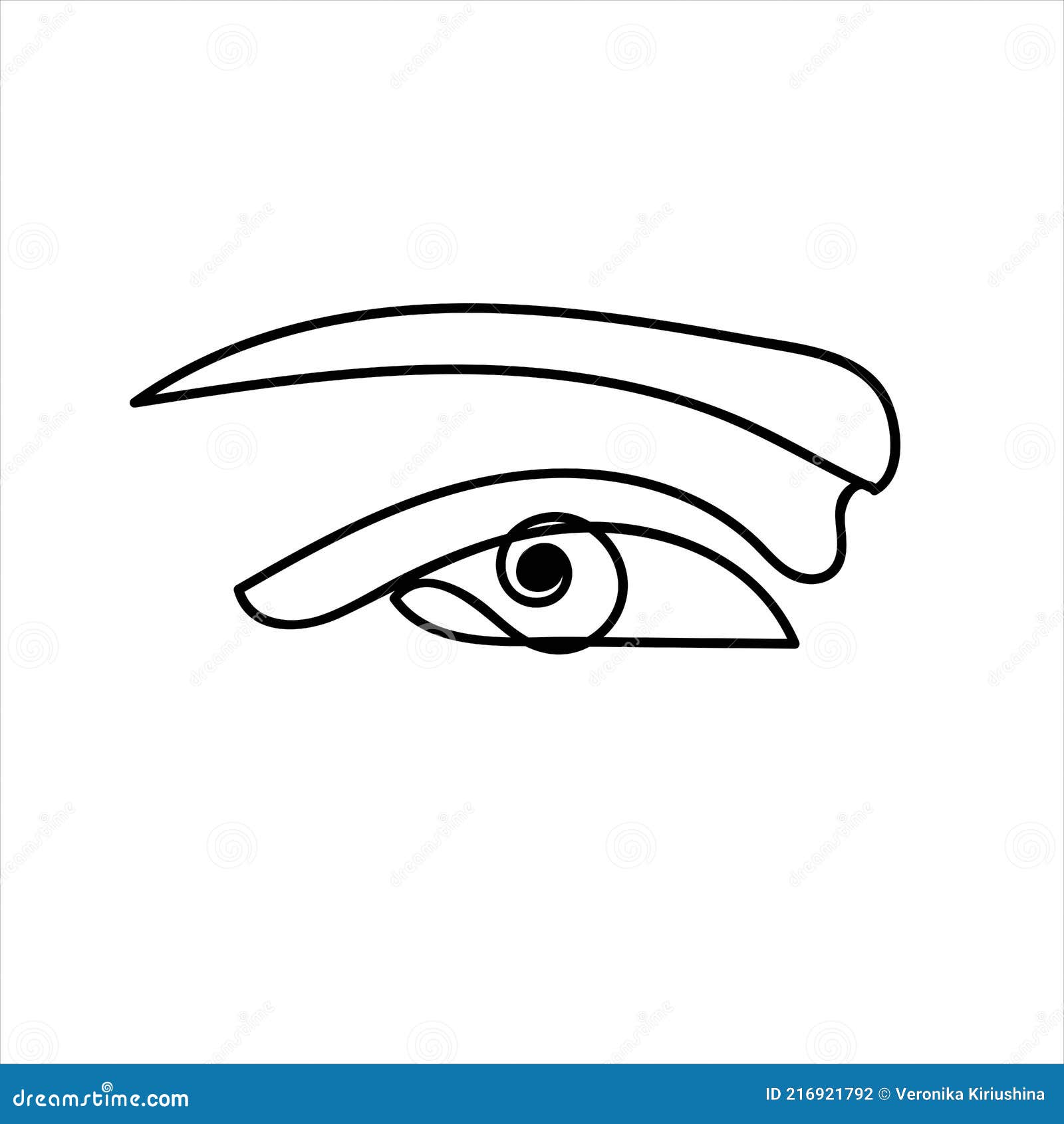 Eye Continuous Line Art Minimalistic Icon, Linear Element for Vector ...