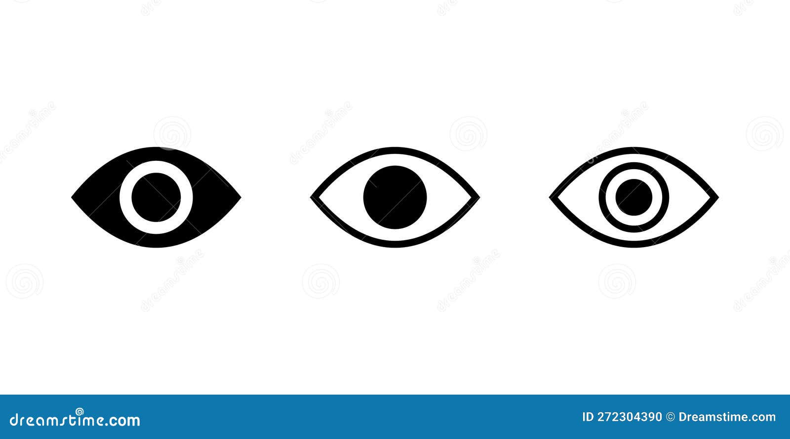 Eye Line Icon Set. Open Eyes Set Stock Vector - Illustration of open ...