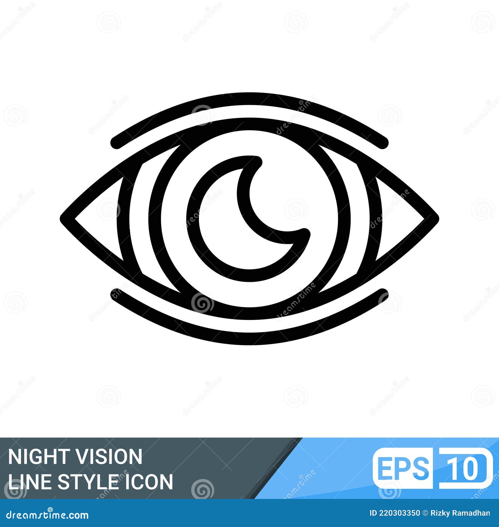 Eye Line Style Icon. Vector Illustration Isolated on Whtie Background ...