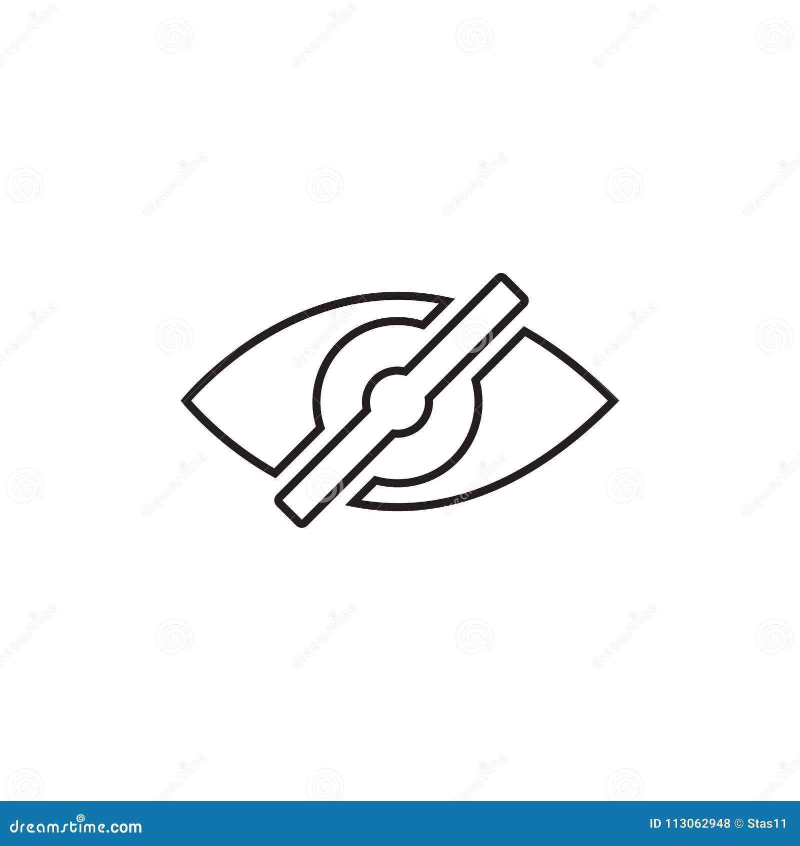 Eye Linear Icon in a Flat Design in Black Color. Vector Illustration ...