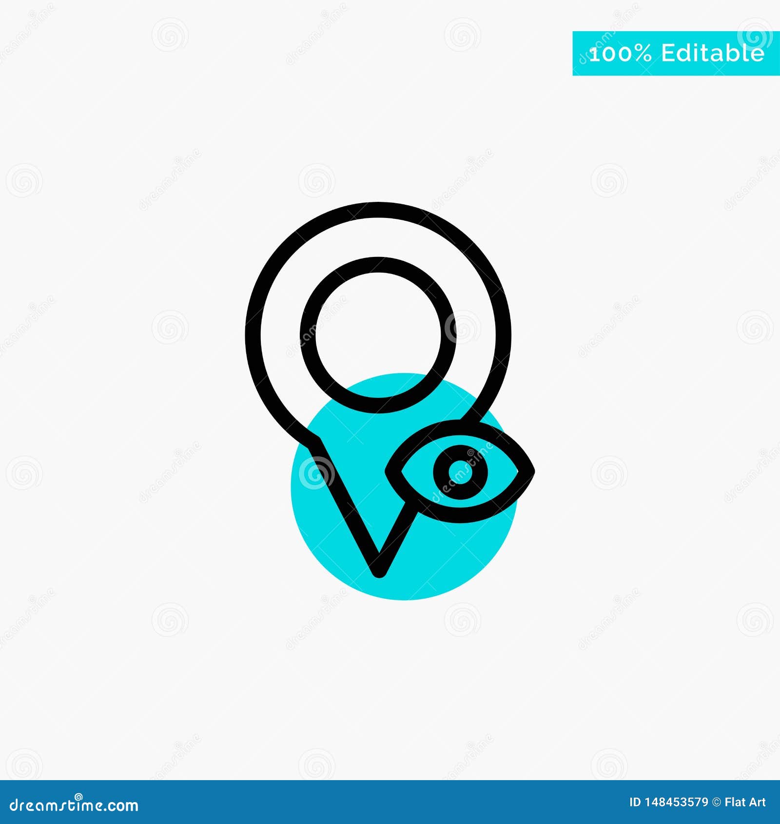 Eye, Location, Map, Pointer Turquoise Highlight Circle Point Vector ...