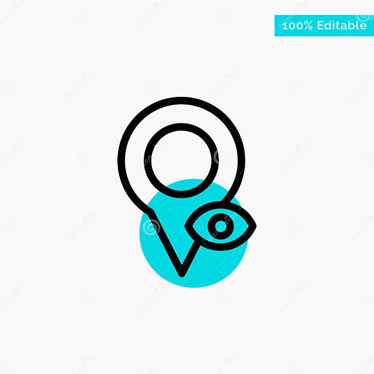 Eye, Location, Map, Pointer Turquoise Highlight Circle Point Vector ...